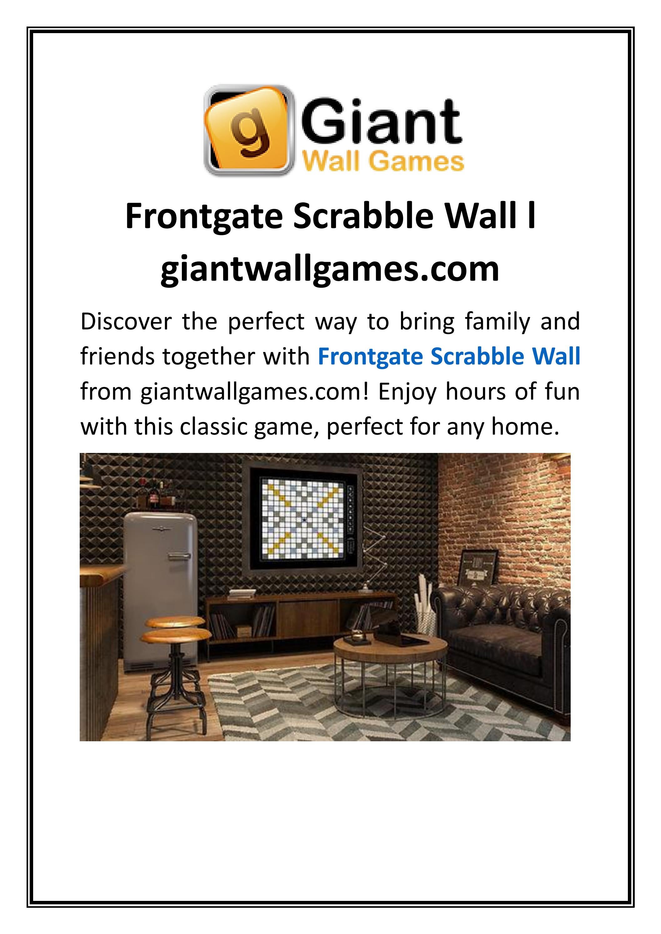 Frontgate Scrabble Wall l giantwallgames.com by Giant wall Games - Issuu