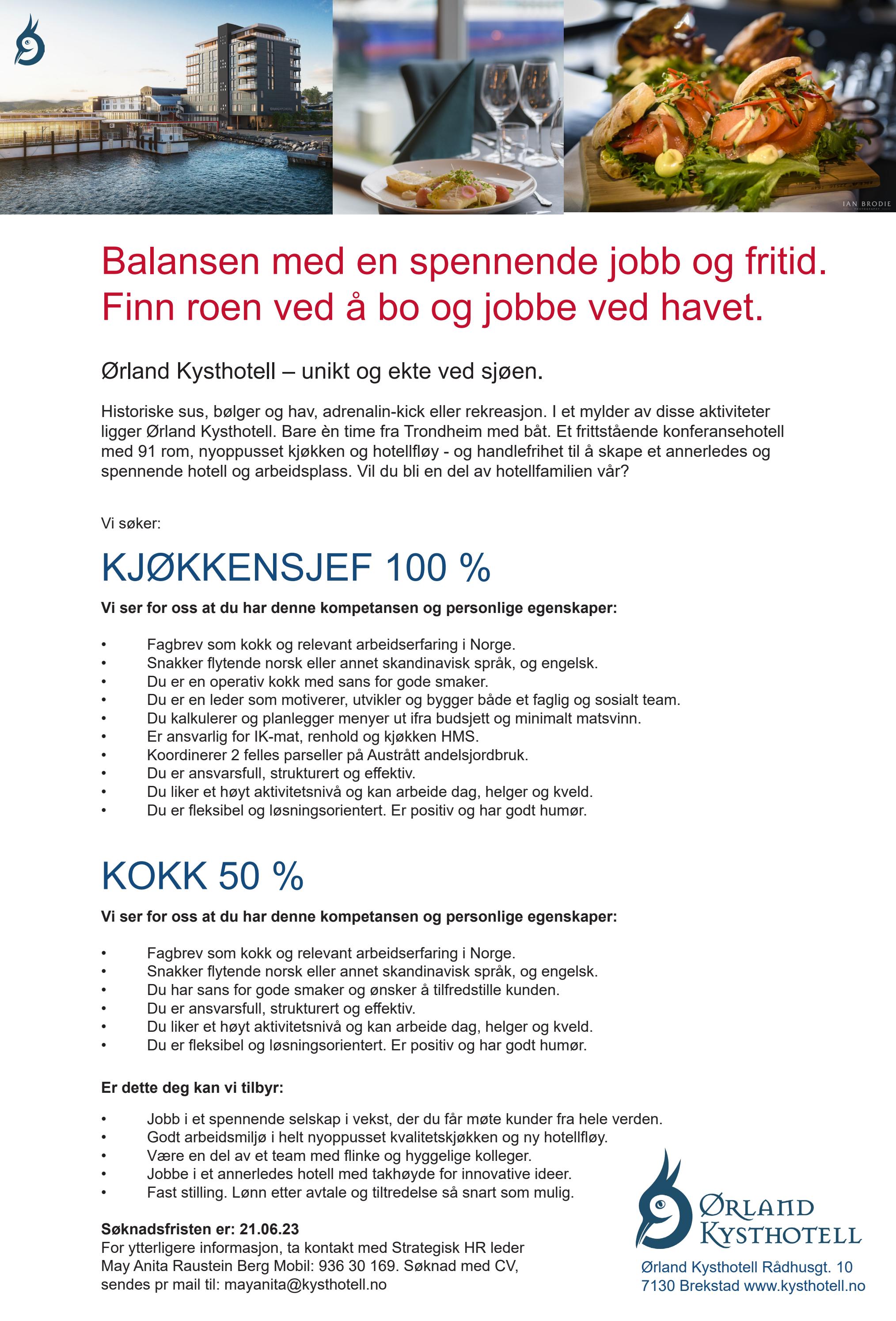 FF Stillingsannonse Ørland Kysthotell by Adresseavisen - Issuu