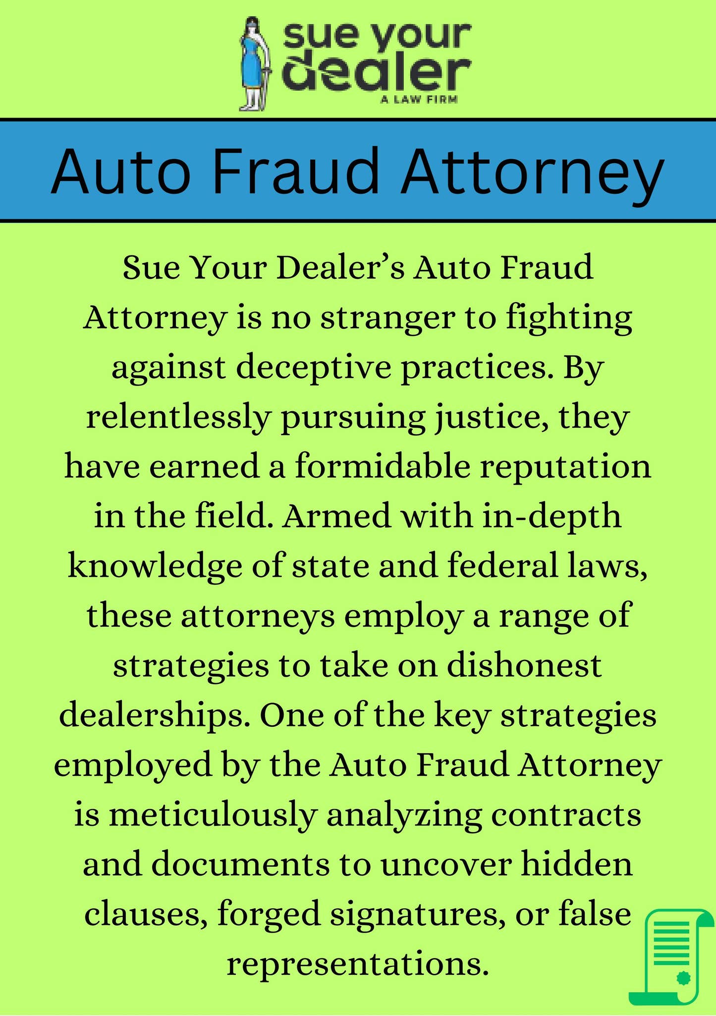 Auto Fraud Attorney - Sue your Dealer by Sue Your Dealer - Issuu
