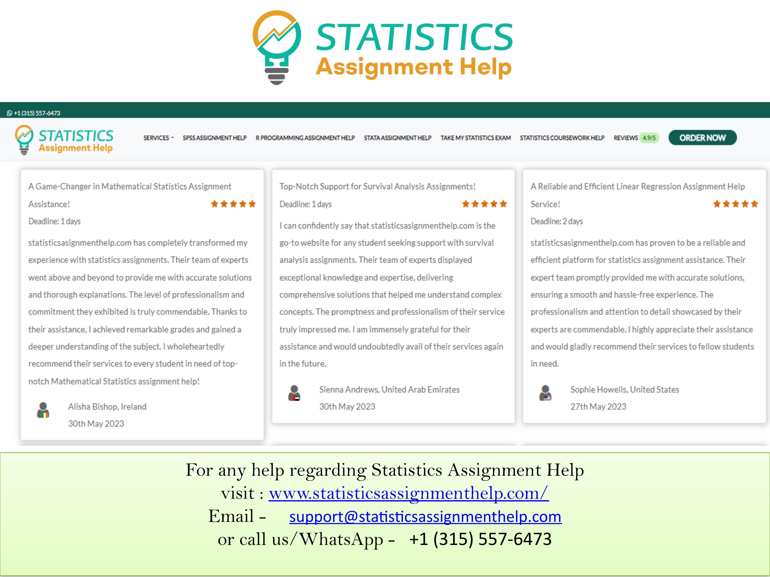 Discover the Power of Client Feedback: Genuine and Verified Reviews at statisticsassignmenthelp ...