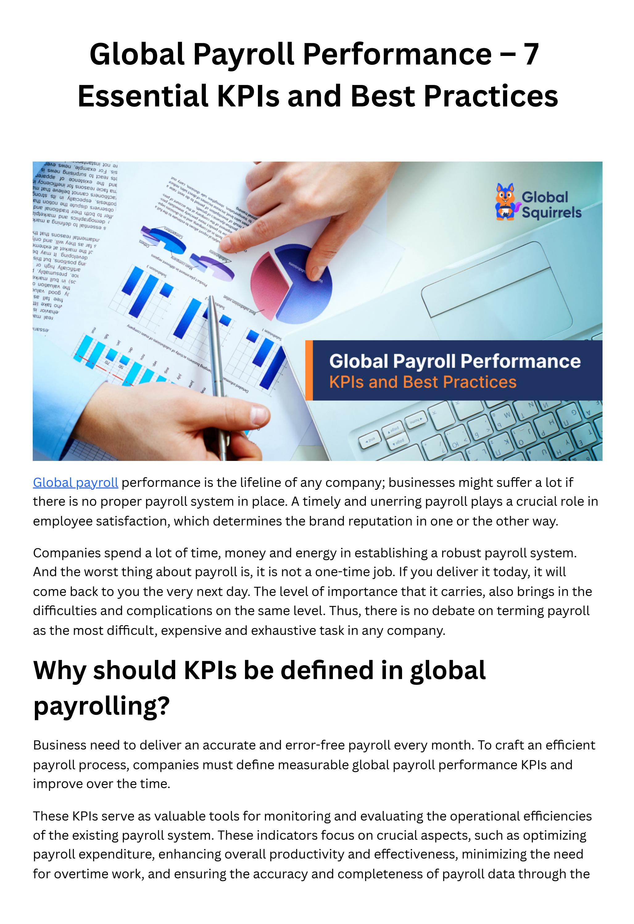 Global Payroll Performance – 7 Essential KPIs and Best Practices by ...