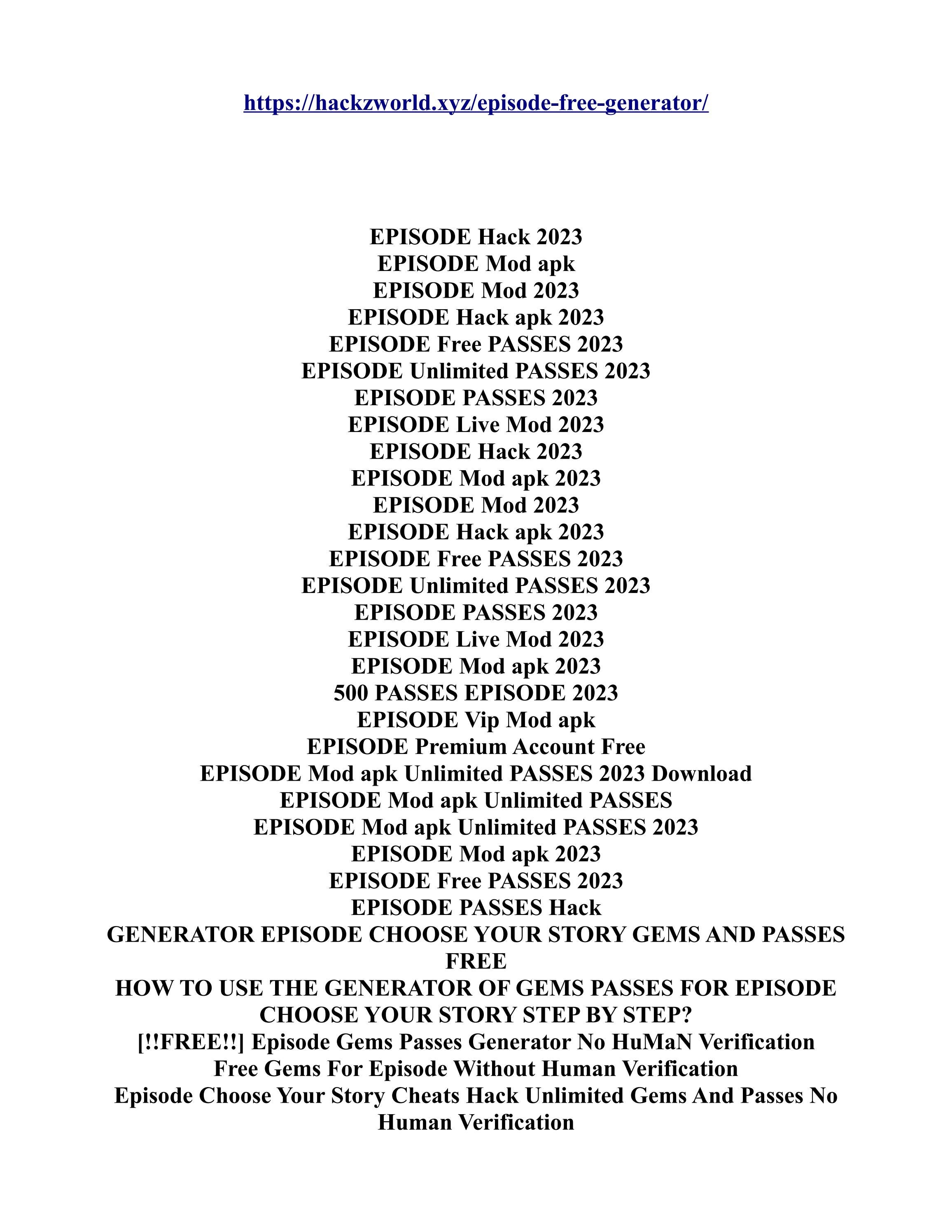 Free Gems For Episode Without Human Verification by INSTAGRAMFAN - Issuu