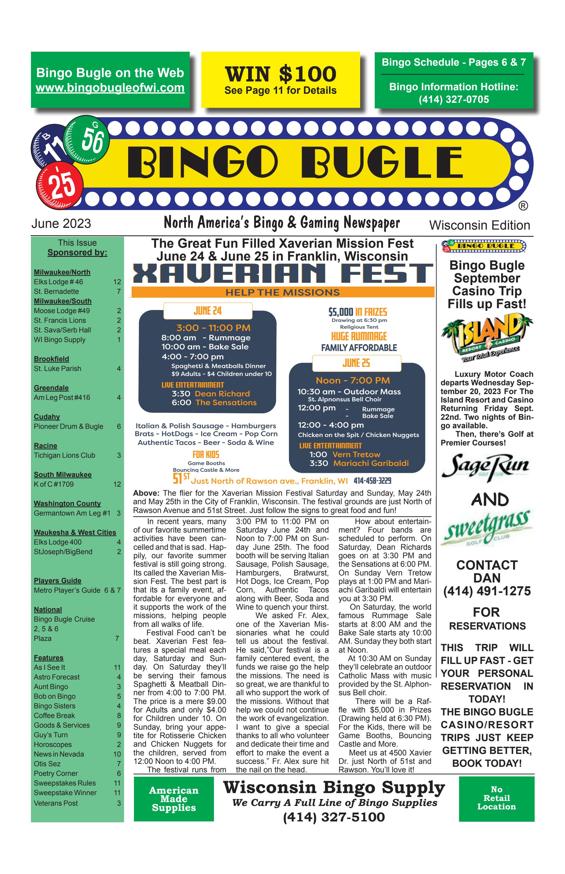 June 2023 Wisconsin Bingo Bugle by Bingo Bugle of Wisconsin - Issuu