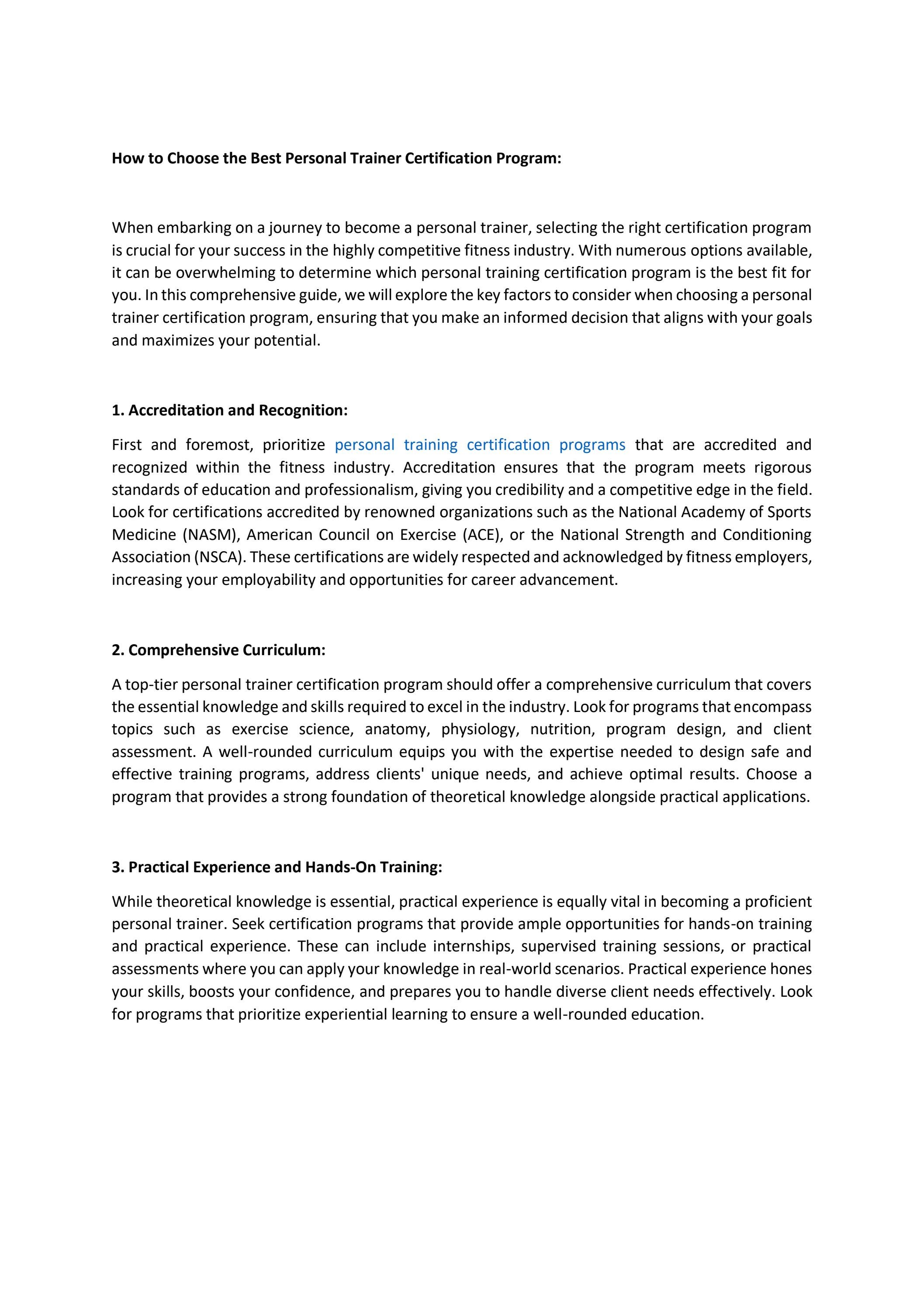 How to Choose the Best Personal Trainer Certification Program by ...