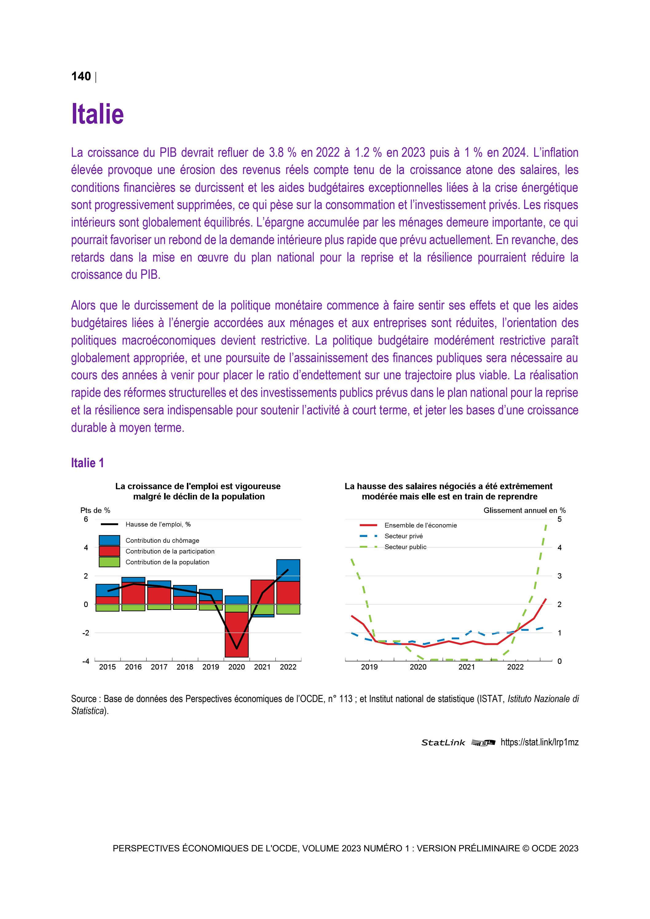Italie-perspectives-economique-ocde-juin-2023 by OECD - Issuu