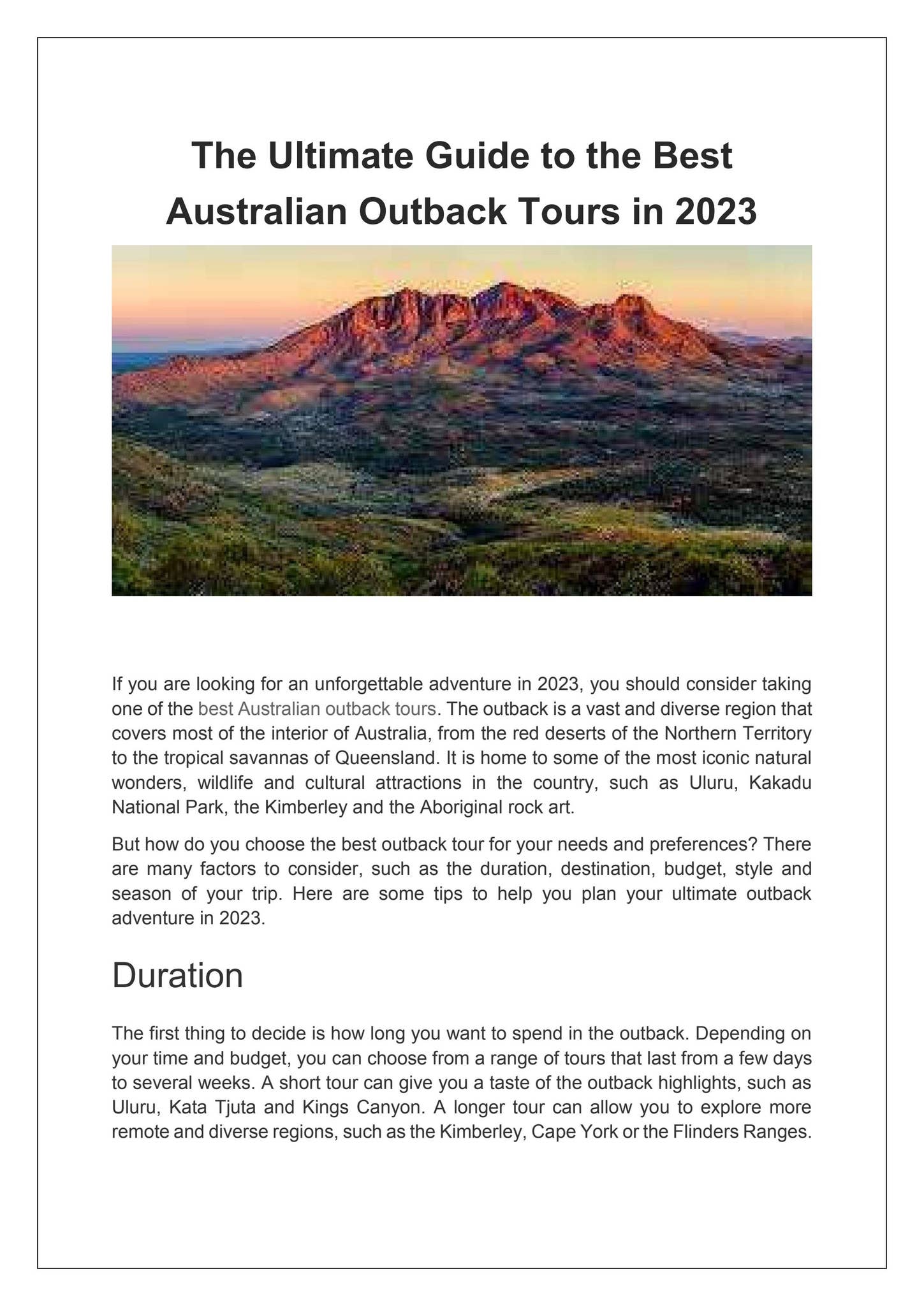 The Ultimate Guide to the Best Australian Outback Tours in 2023 by ...