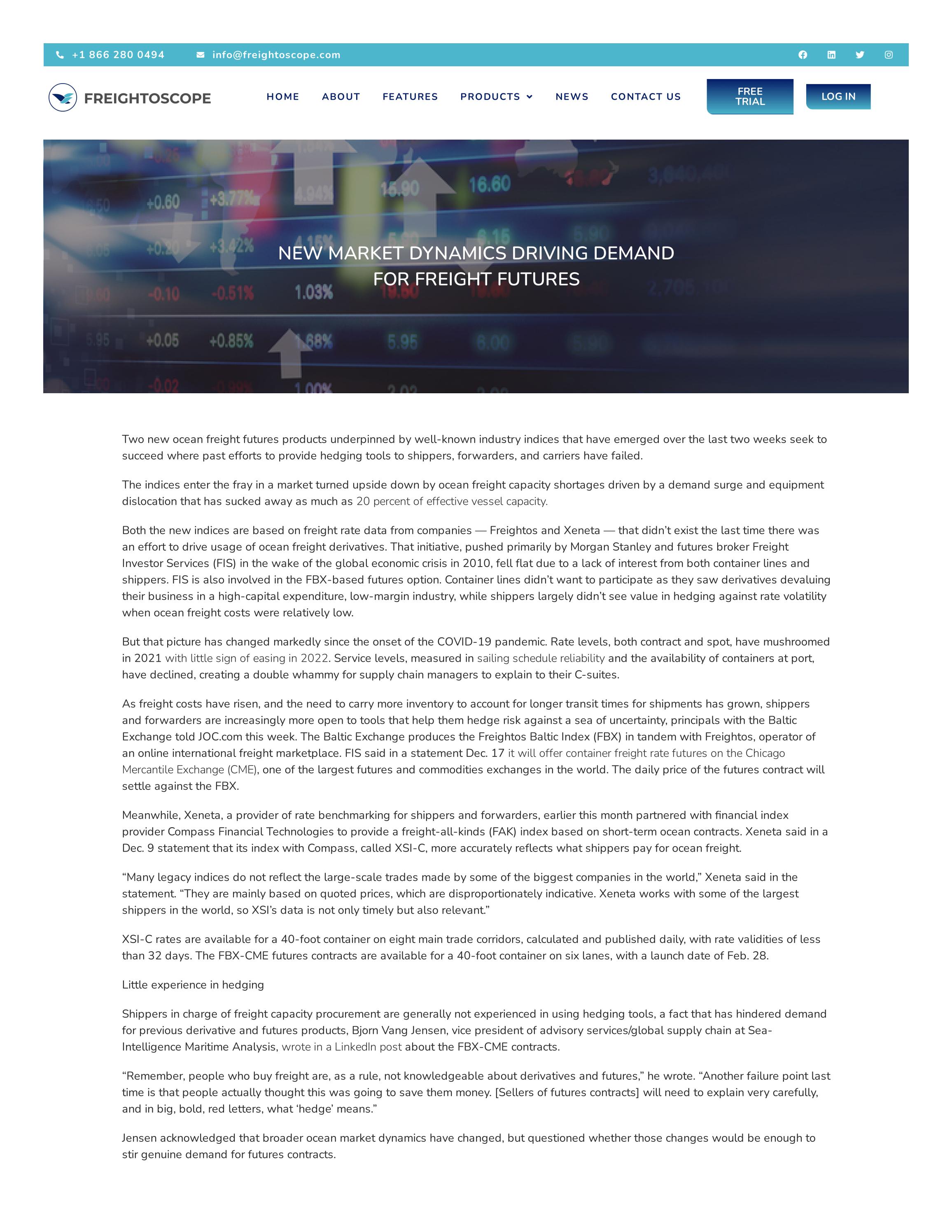 Freight Futures | Freight Market | Digital Freight Management by freightoscope - Issuu