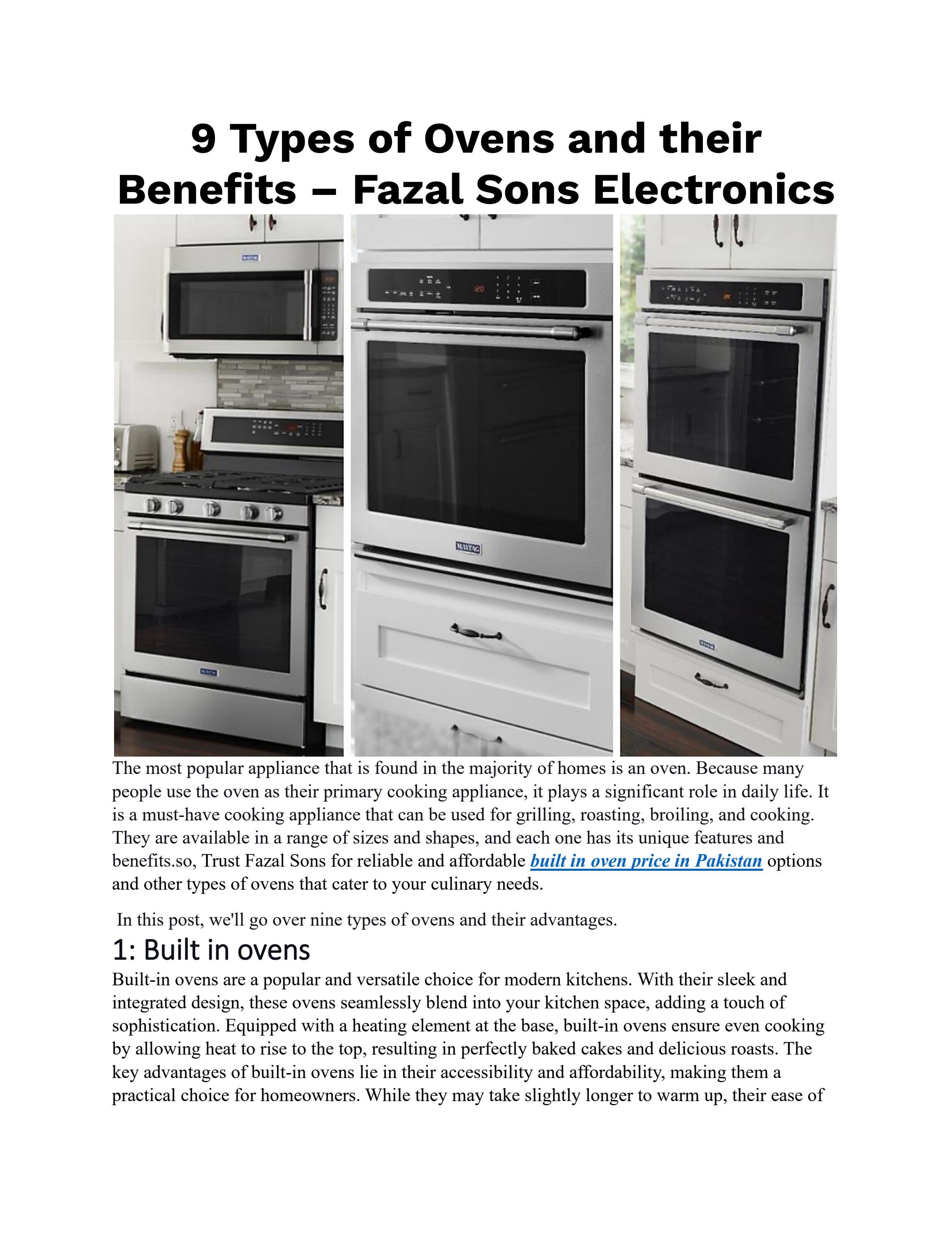 20 Different Types Of Ovens And Their Uses – KQSHG