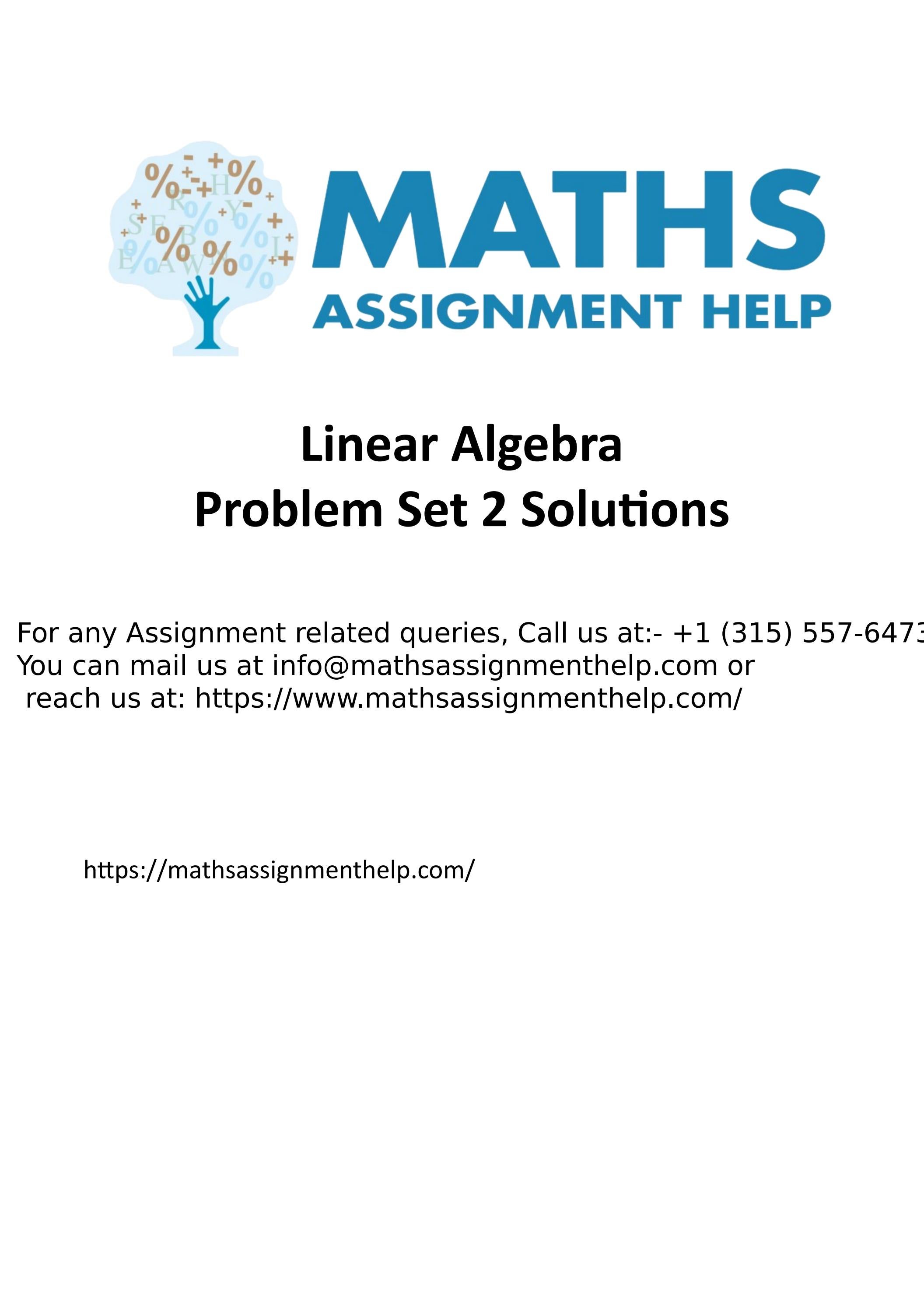 Linear Algebra |Maths Assignment Help| by Maths Assignment Help - Issuu