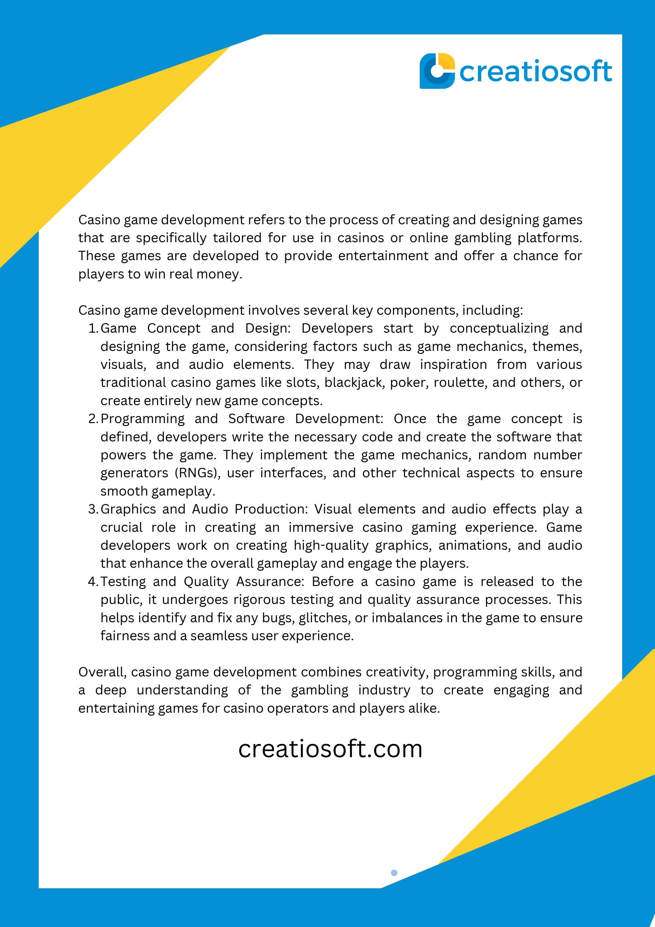 What is Casino Game Development and Importance. by CreatioSoft - Issuu
