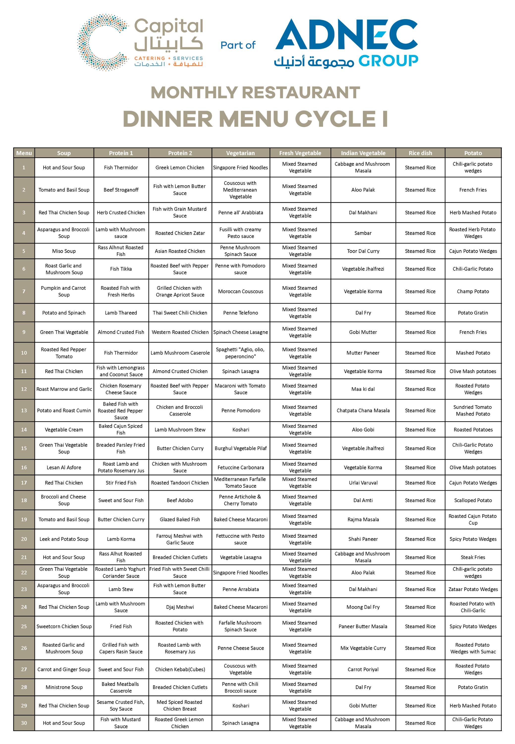 Capital Catering Dinner Menu by ADNEC Group - Issuu