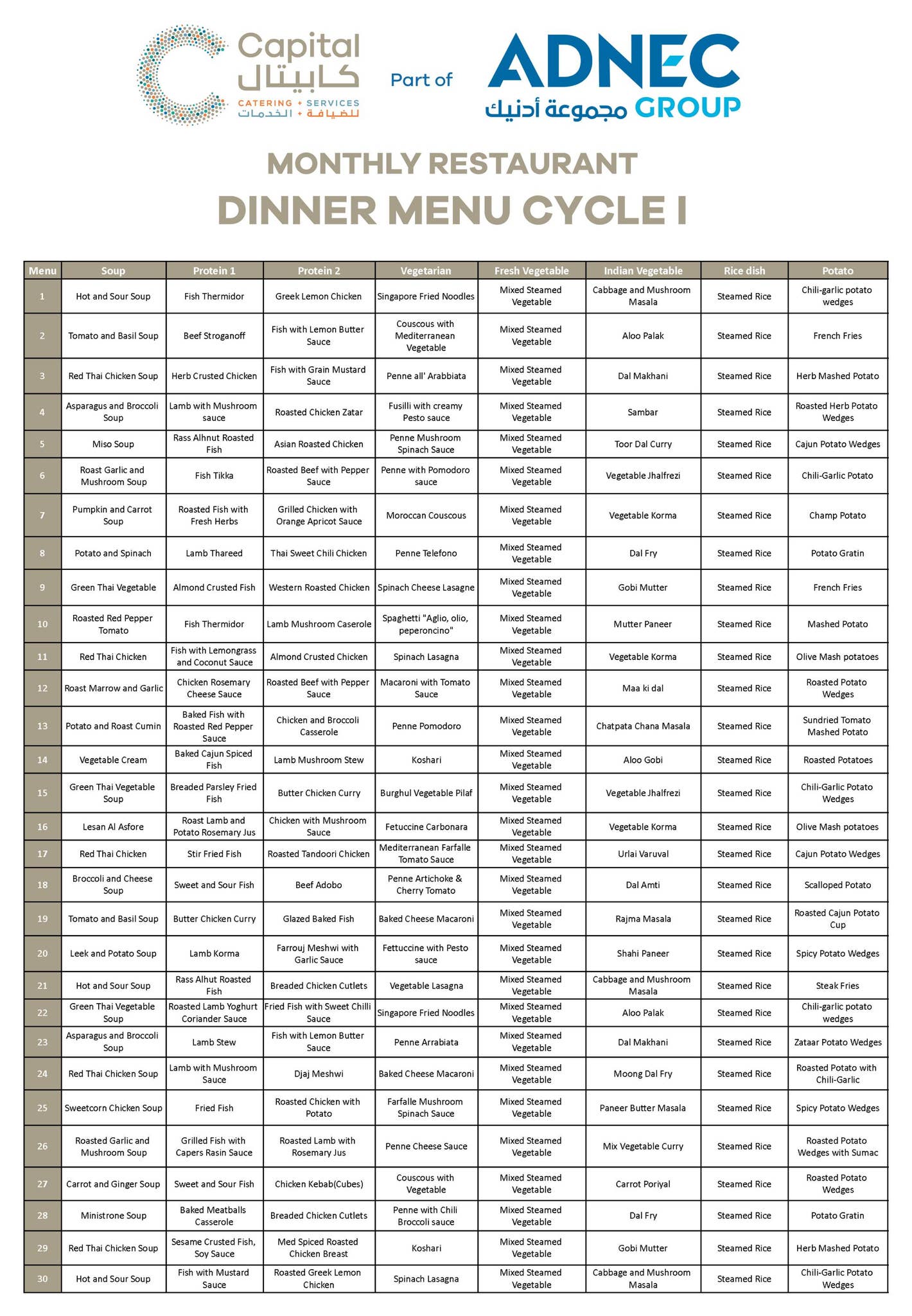 Capital Catering Dinner Menu by ADNEC Group - Issuu