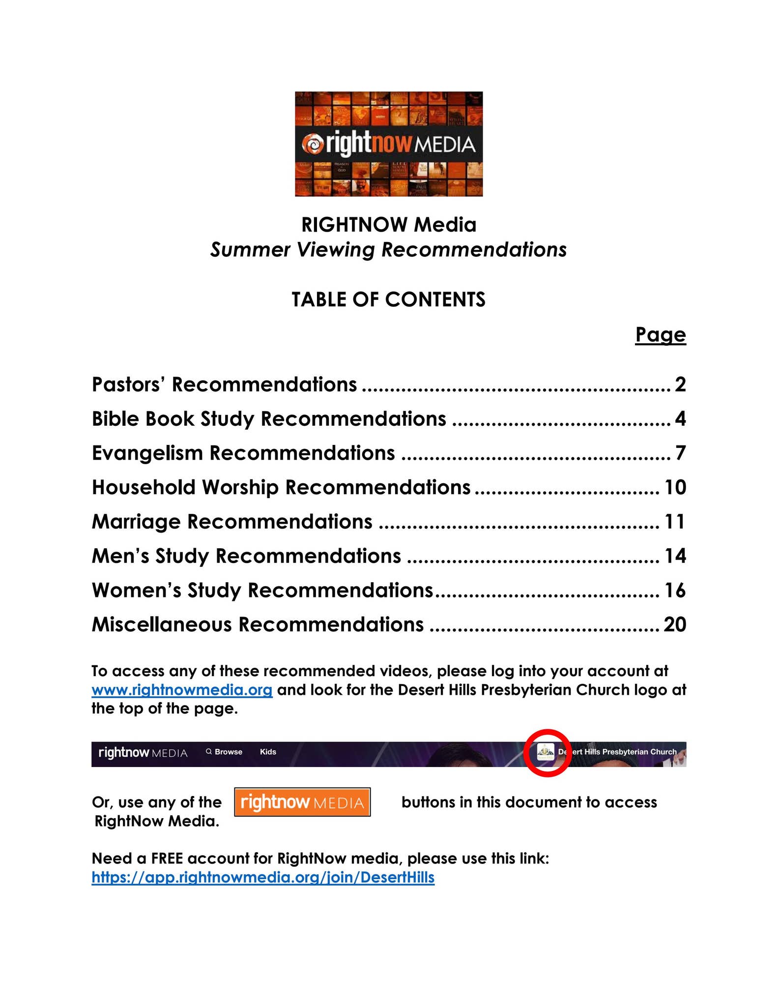 RNM Summer Viewing Guide by Desert Hills Presbyterian Church - Issuu