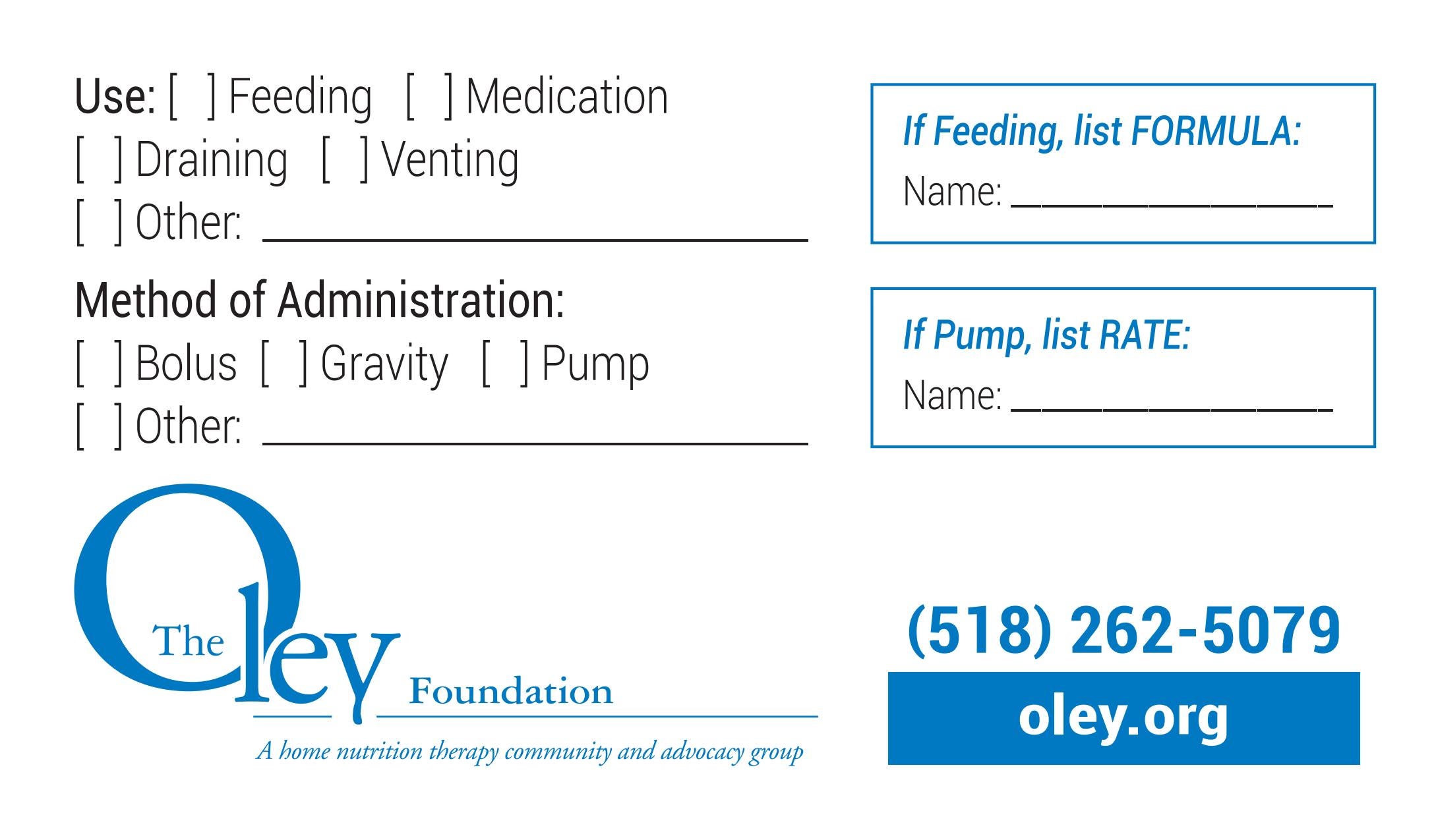 Feeding Tube Information Card by OleyFoundation - Issuu
