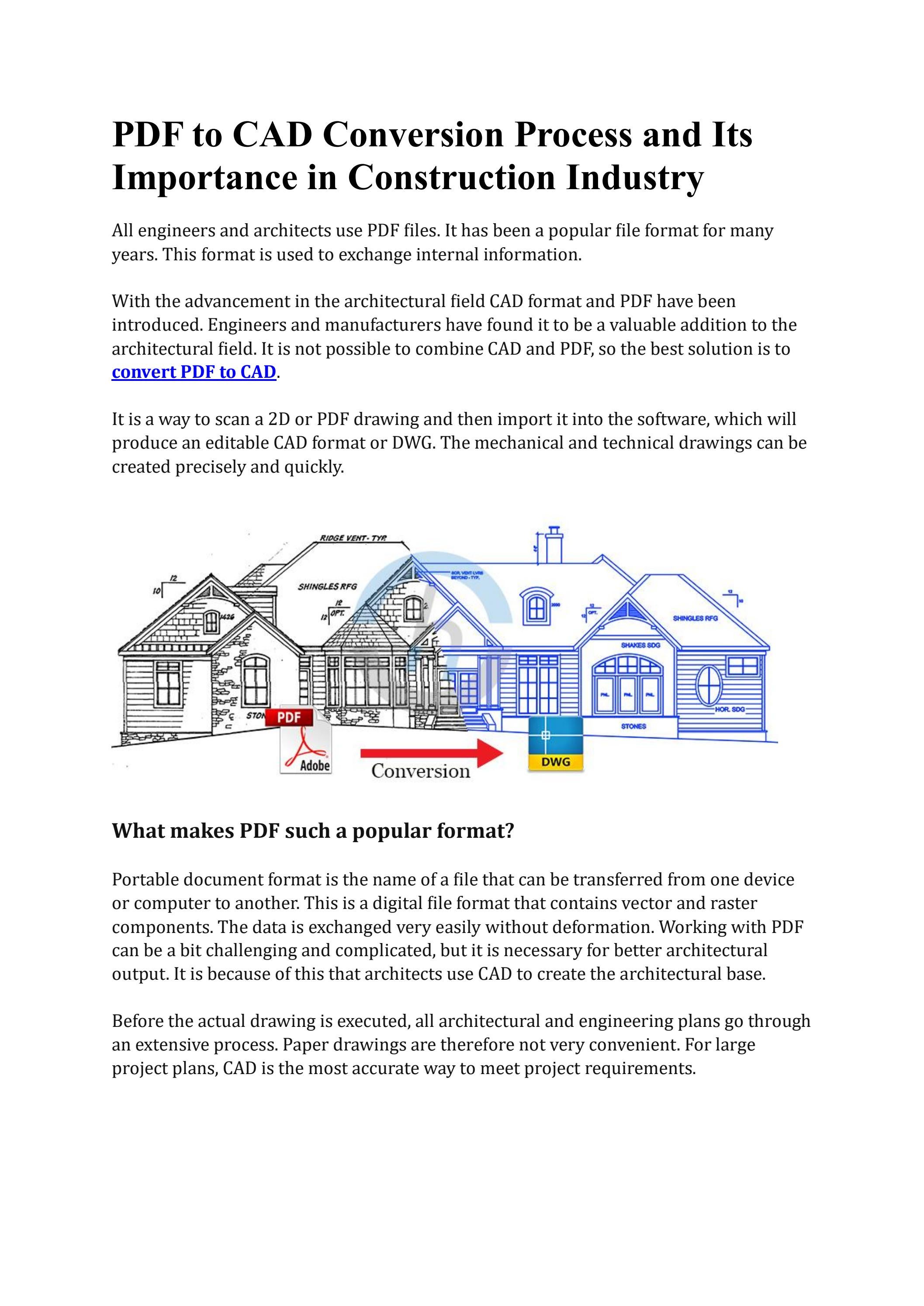 PDF to CAD Conversion Process and Its Importance in Construction ...