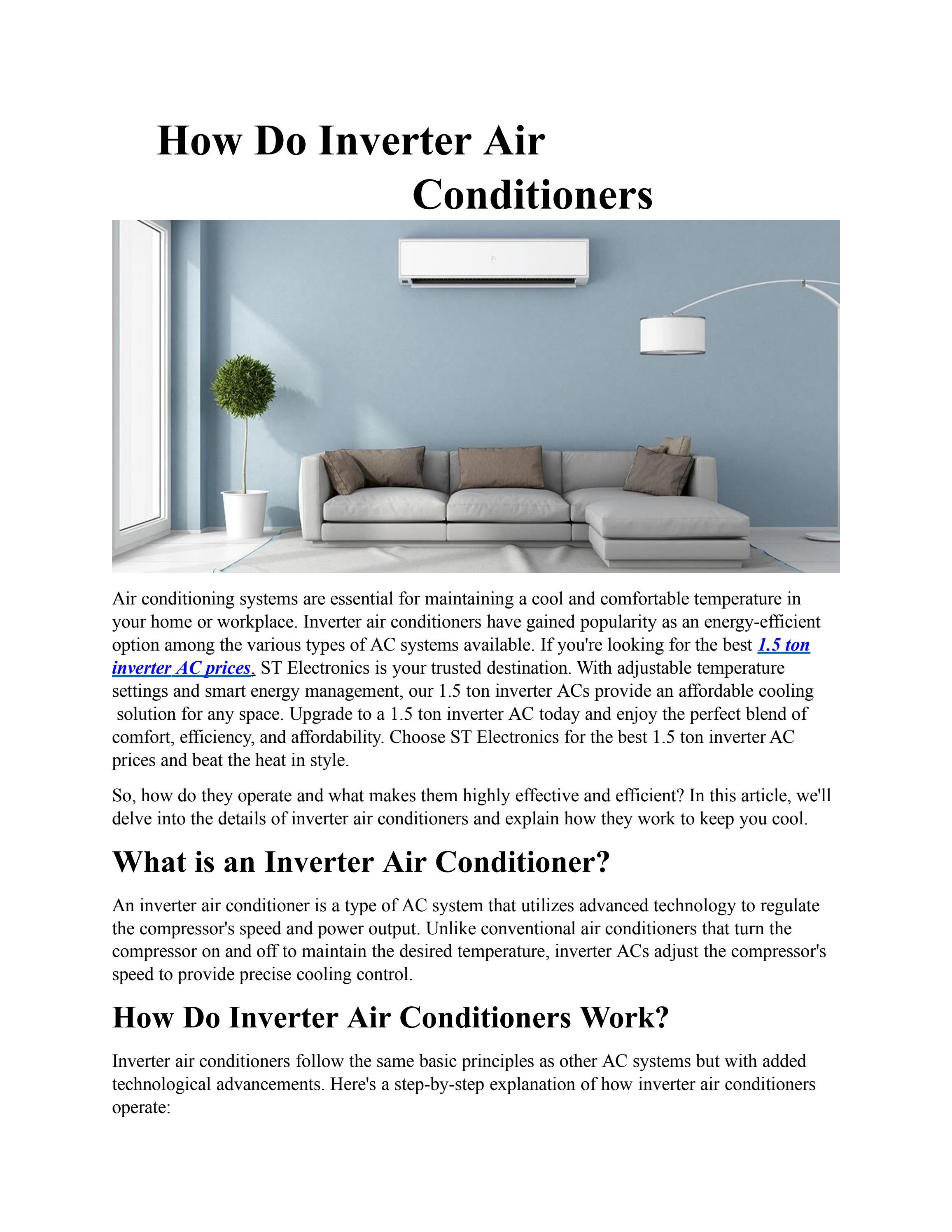 How Do Inverter Air Conditioners Work? by Rafiqsonslonline - Issuu