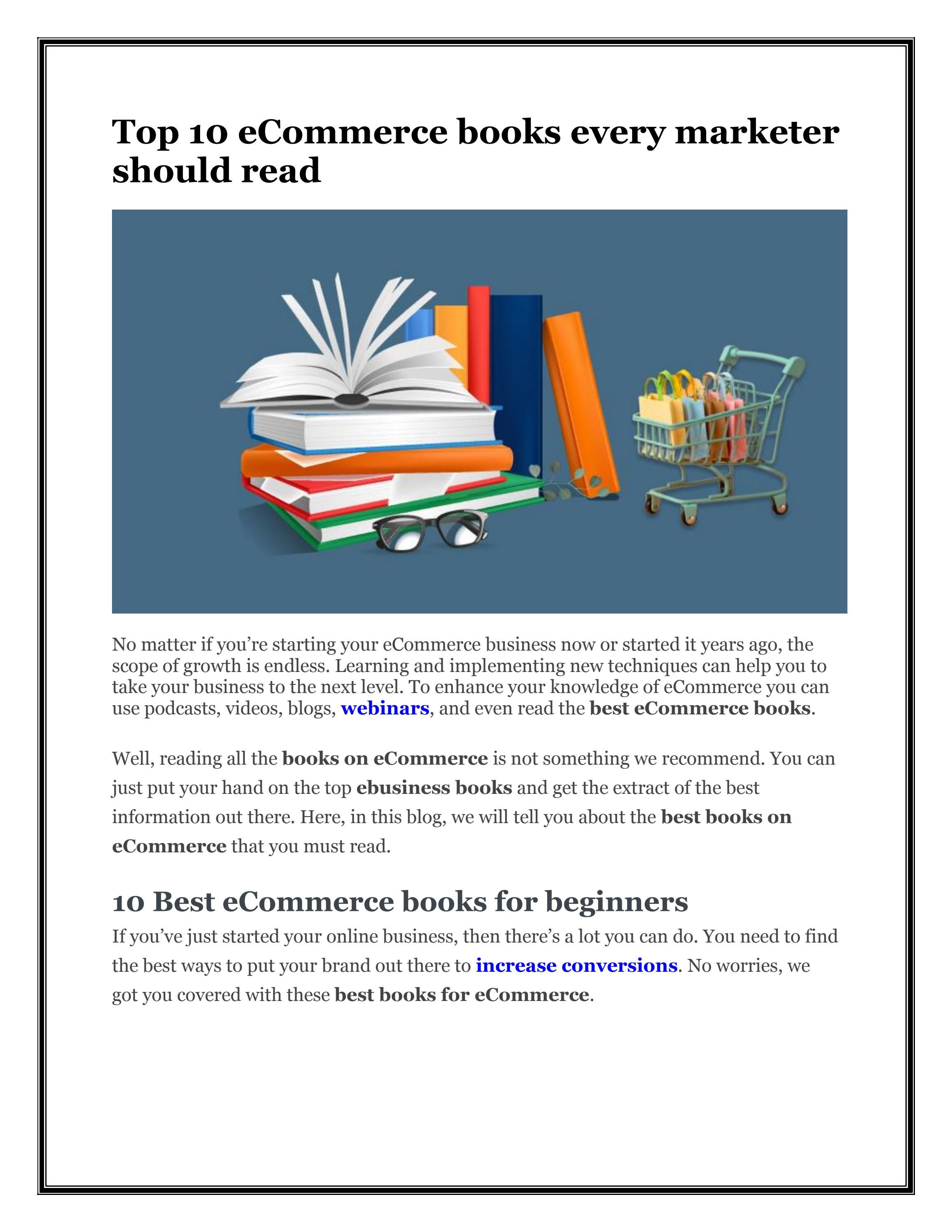 Top 10 eCommerce books every marketer should read by Adam Wilson - Issuu