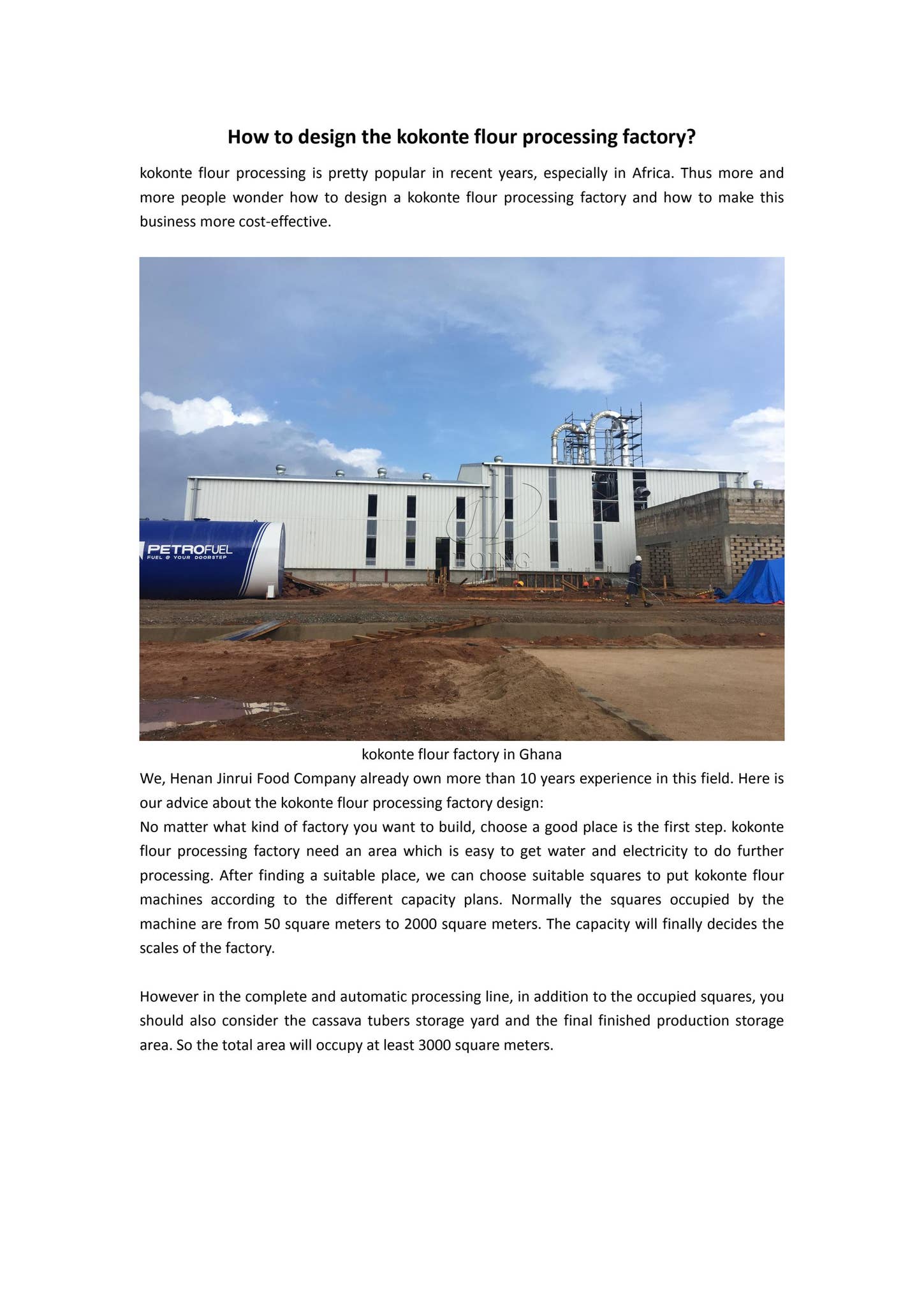 How to design the kokonte flour processing factory? by Henan-Doing ...