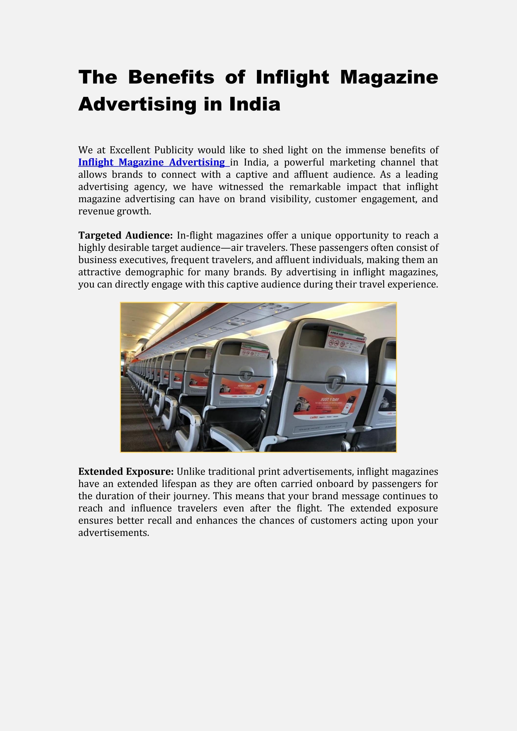 Benefits of Inflight Magazine Advertising in India by Excellent ...
