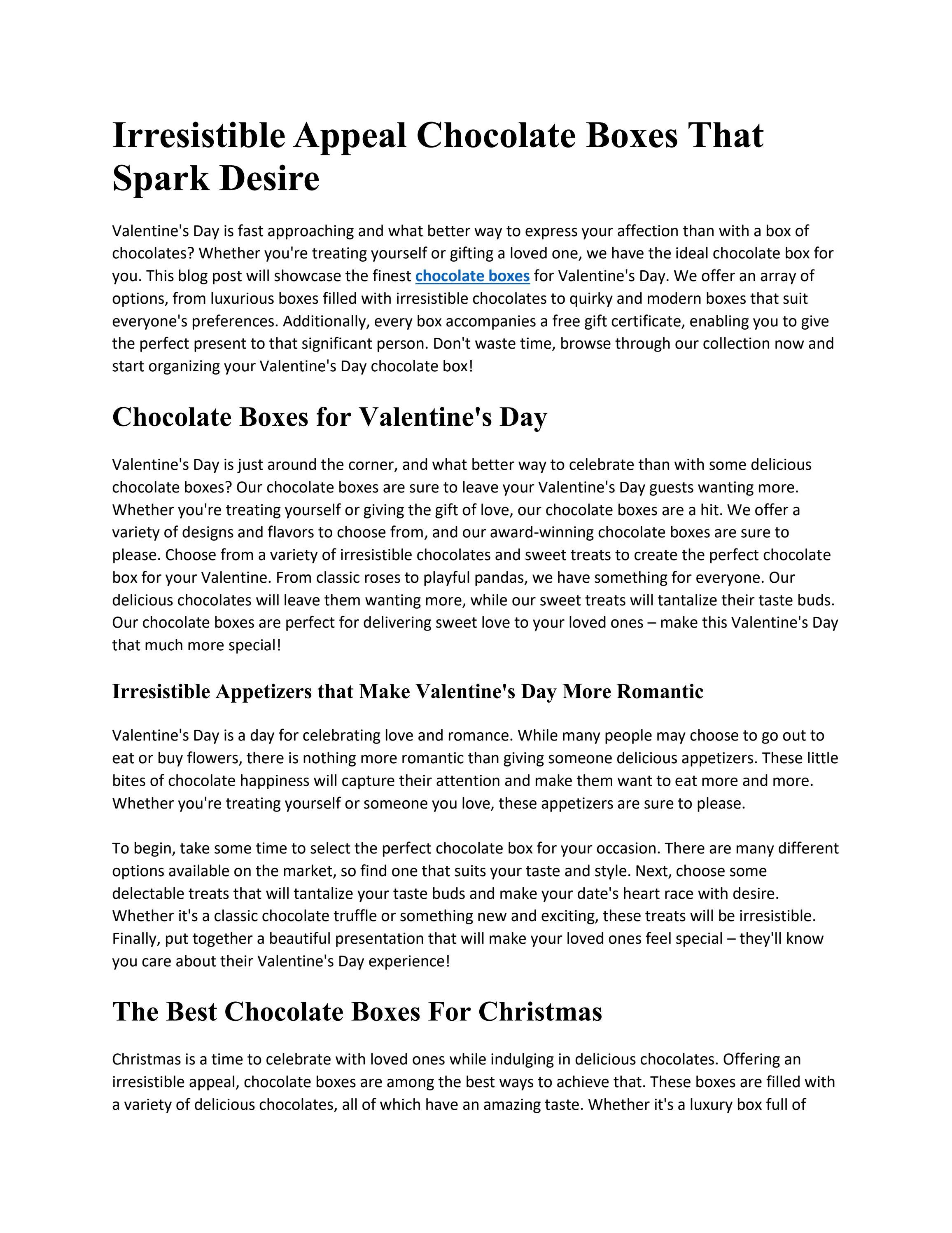 Irresistible Appeal Chocolate Boxes That Spark Desire by Oxo Packaging ...