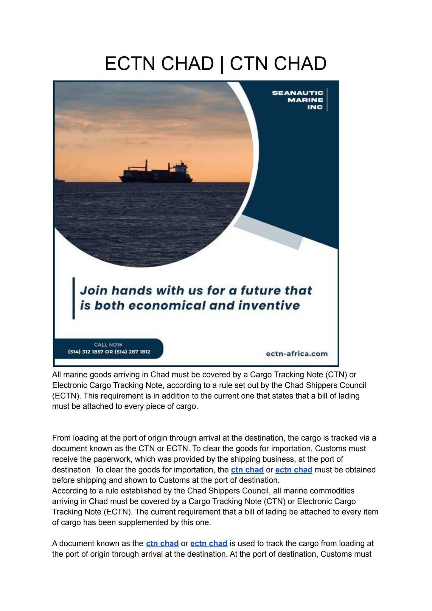 ECTN Chad | Seanautic Marine by seanutic marine - Issuu