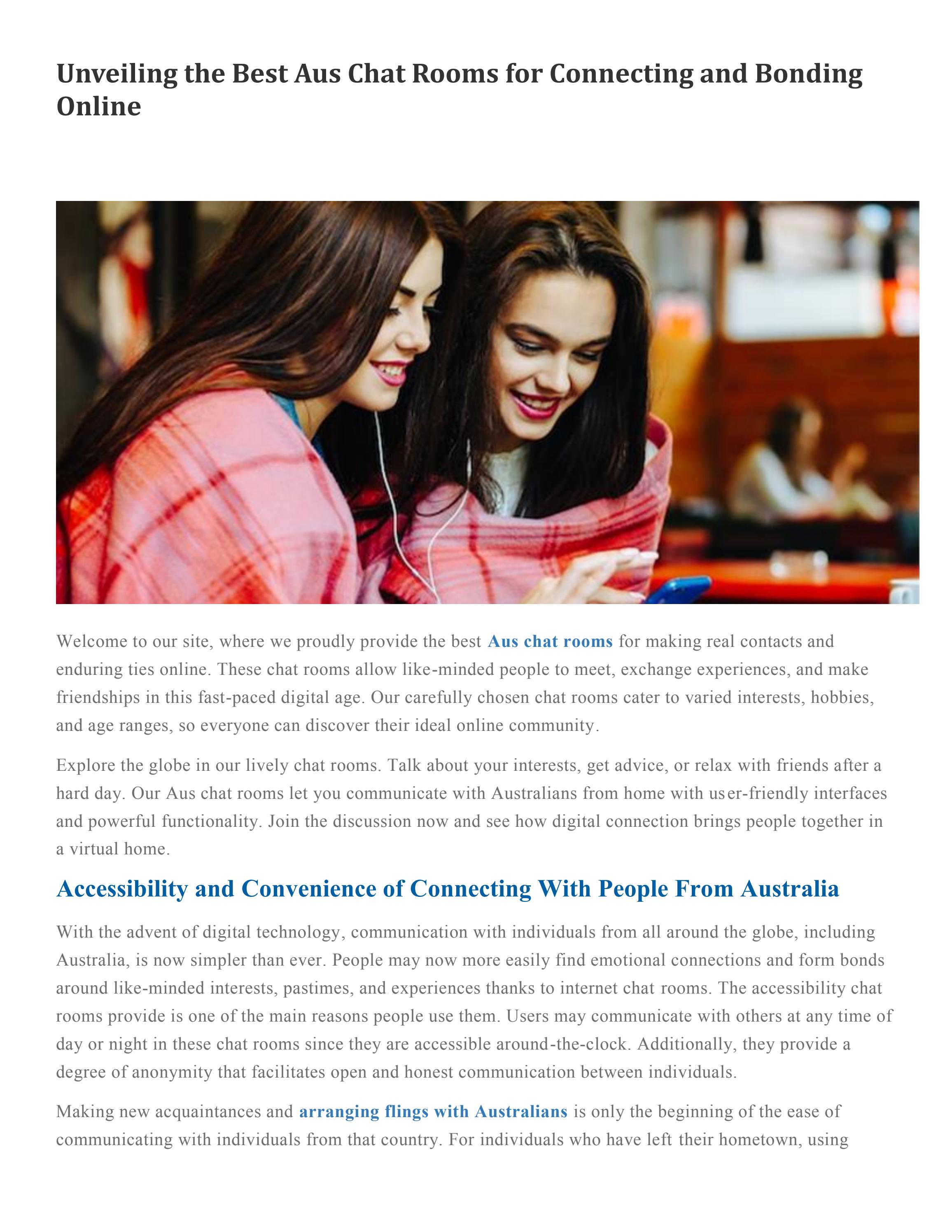 Unveiling the Best Aus Chat Rooms for Connecting and Bonding Online by ...