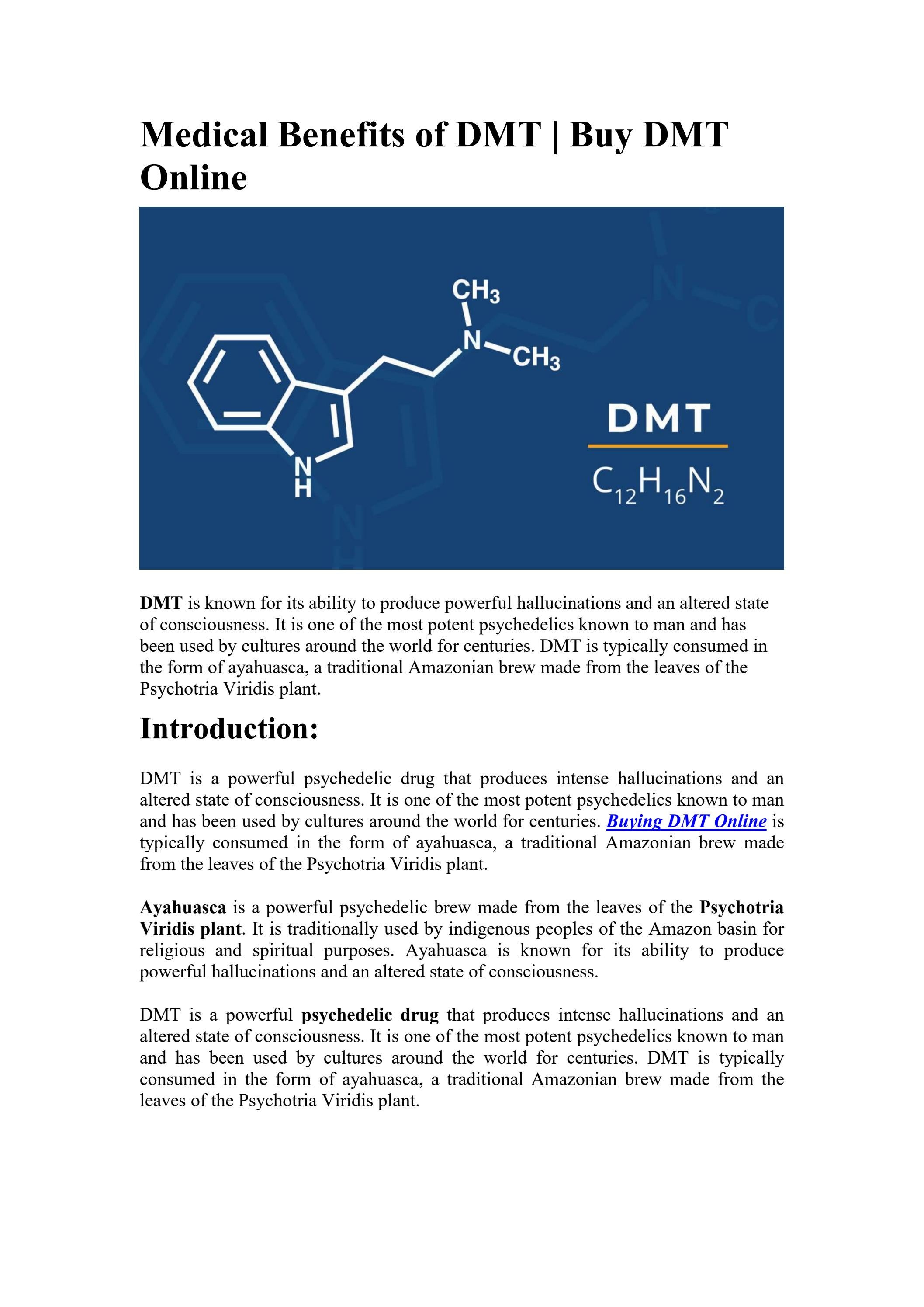 Medical Benefits Of Dmt Buy Dmt Online By Jank Lea Issuu