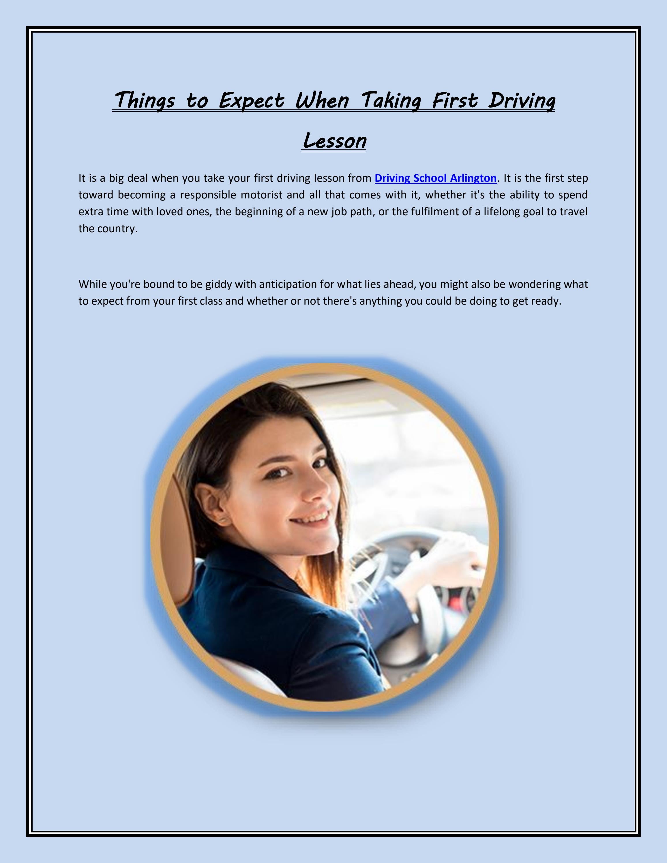 Things to Expect When Taking First Driving Lesson by drivingschoolvausa ...