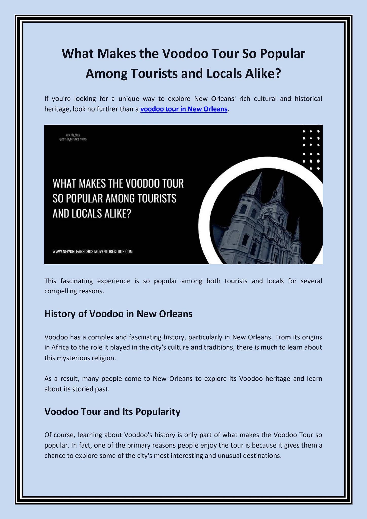 What Makes the Voodoo Tour So Popular Among Tourists and Locals Alike ...