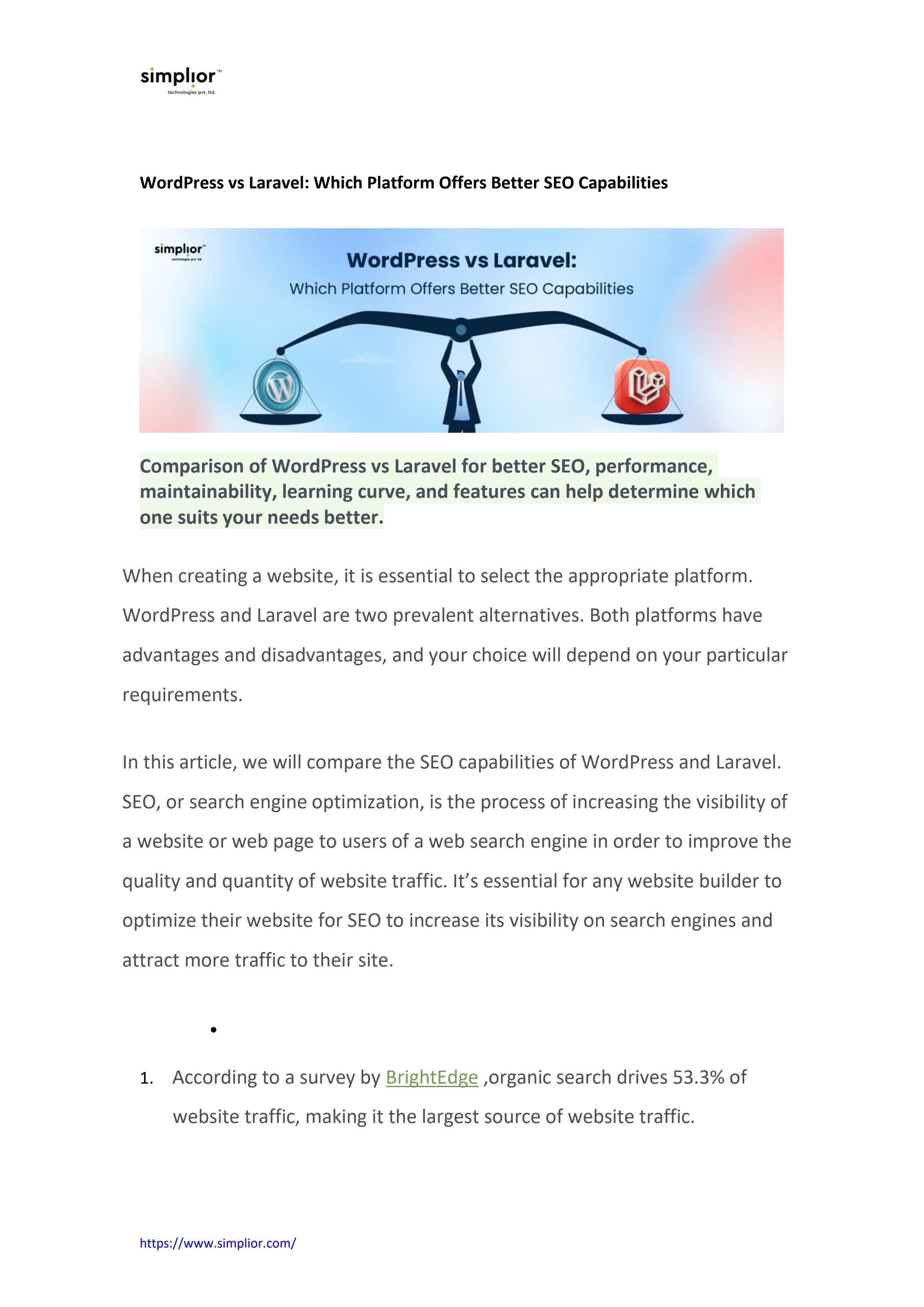WordPress vs Laravel: Which Platform Offers Better SEO Capabilities by ...