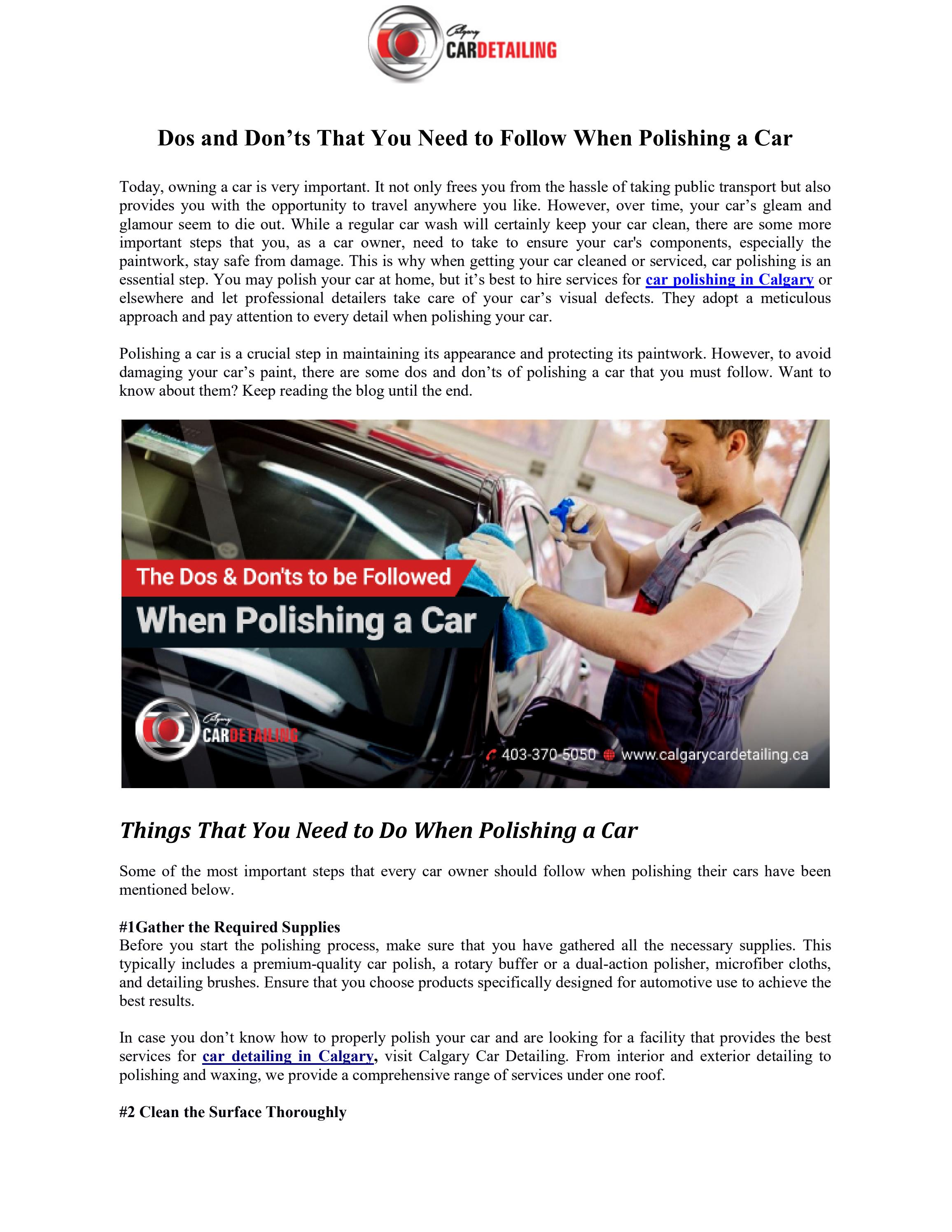 Top Points to Consider When Choosing a Car Detailing Company by Calgary ...