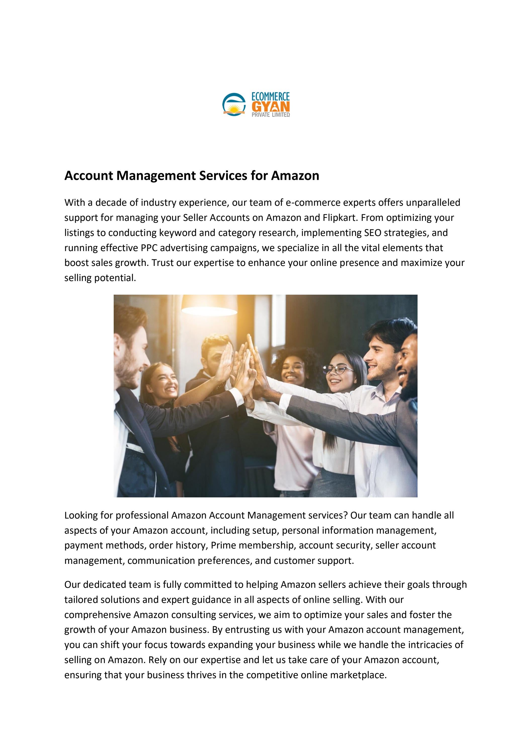 Amazon Account Management Service by Ecommerce Gyan Private Limited - Issuu