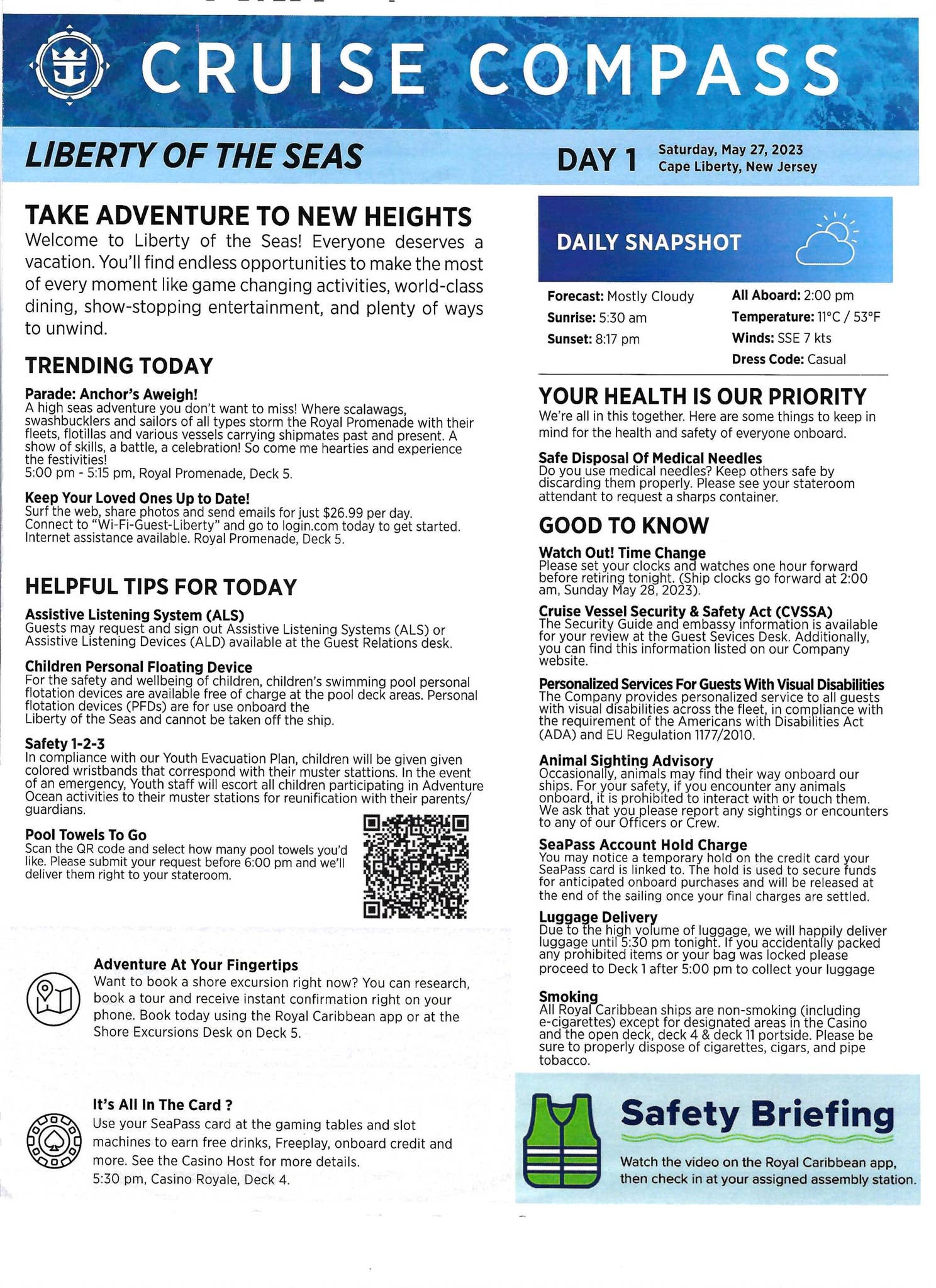 Liberty of the Seas 5-night Bermuda Cruise Compass - May 27, 2023 by ...