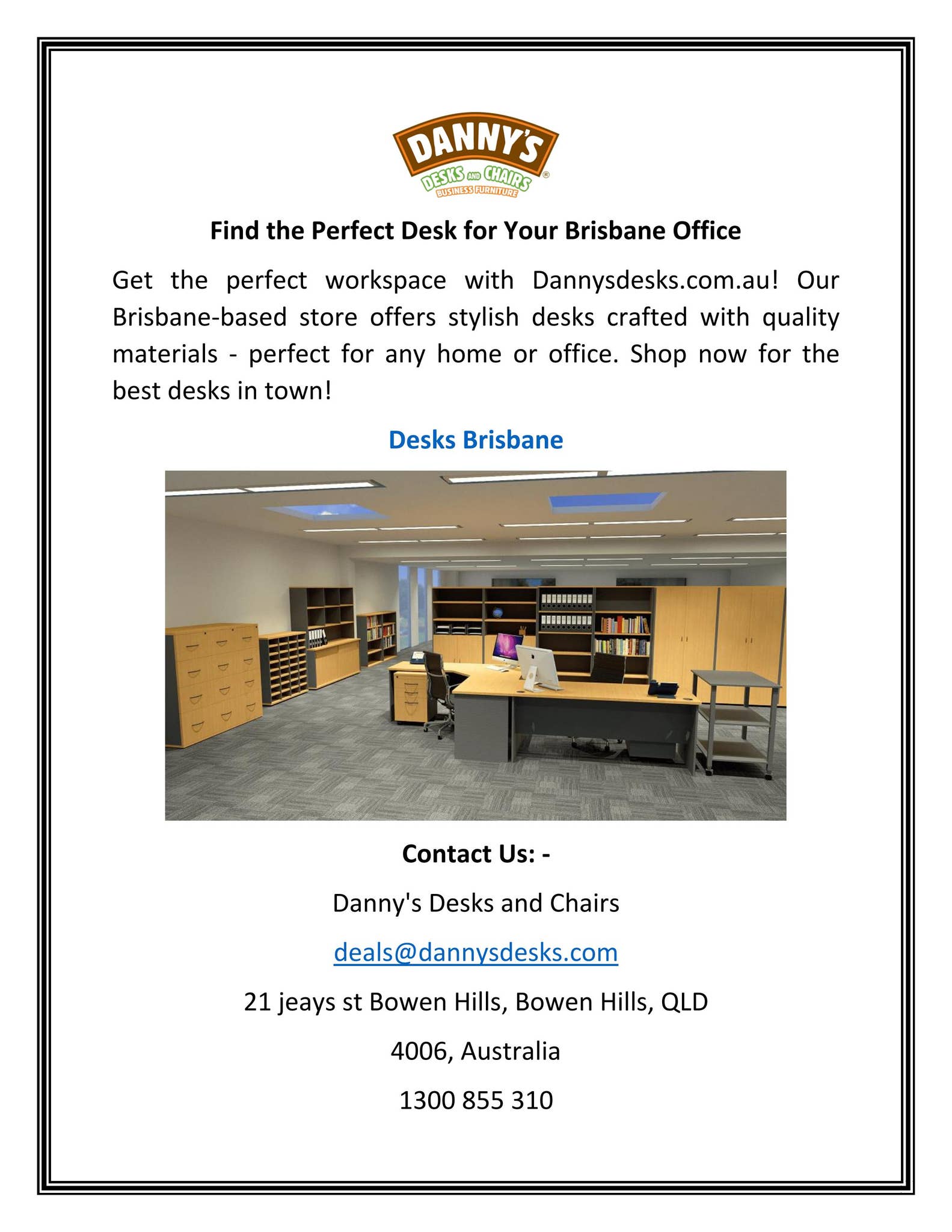 Find the Perfect Desk for Your Brisbane Office by Danny's Desks and ...