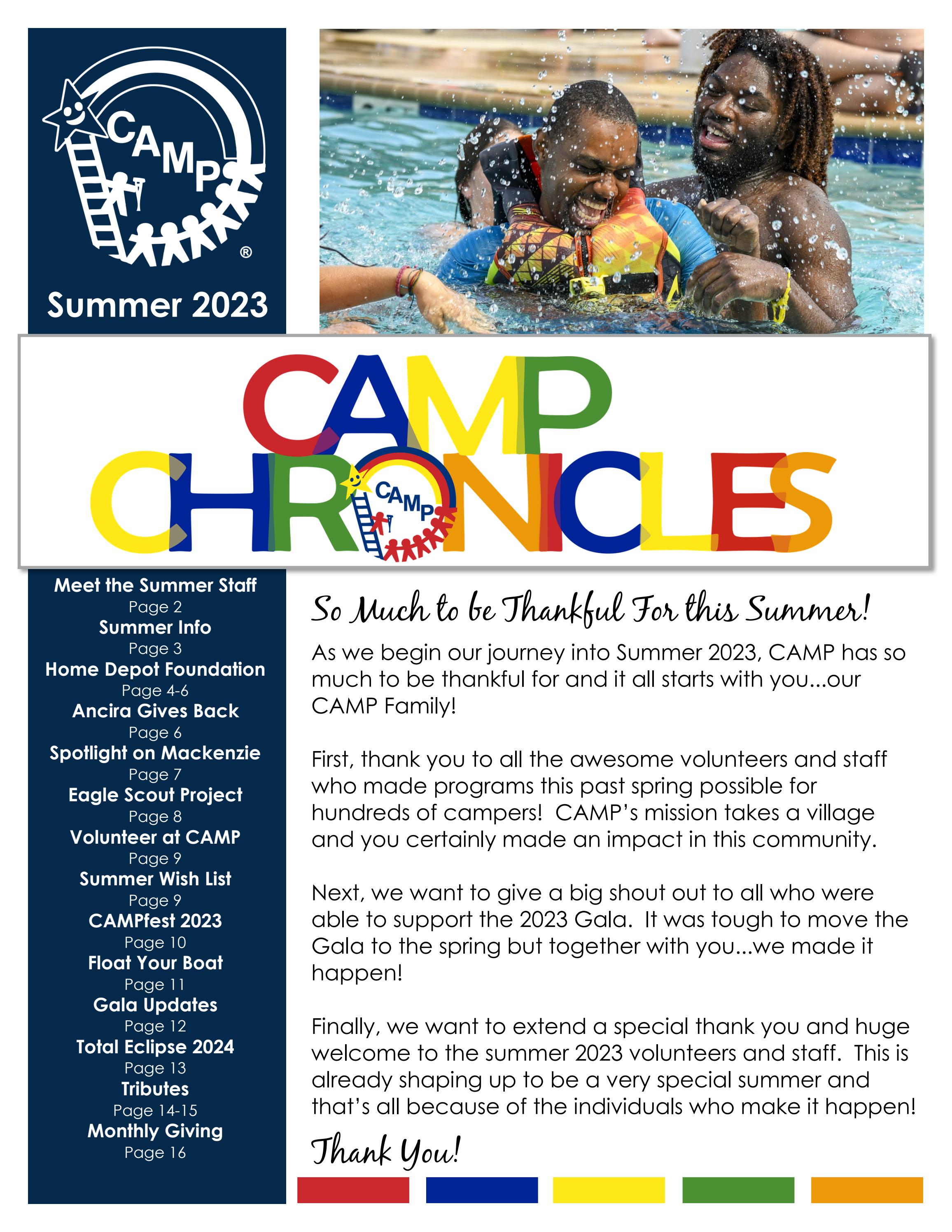 CAMP Chronicles: Summer 2023 by CAMP - Issuu