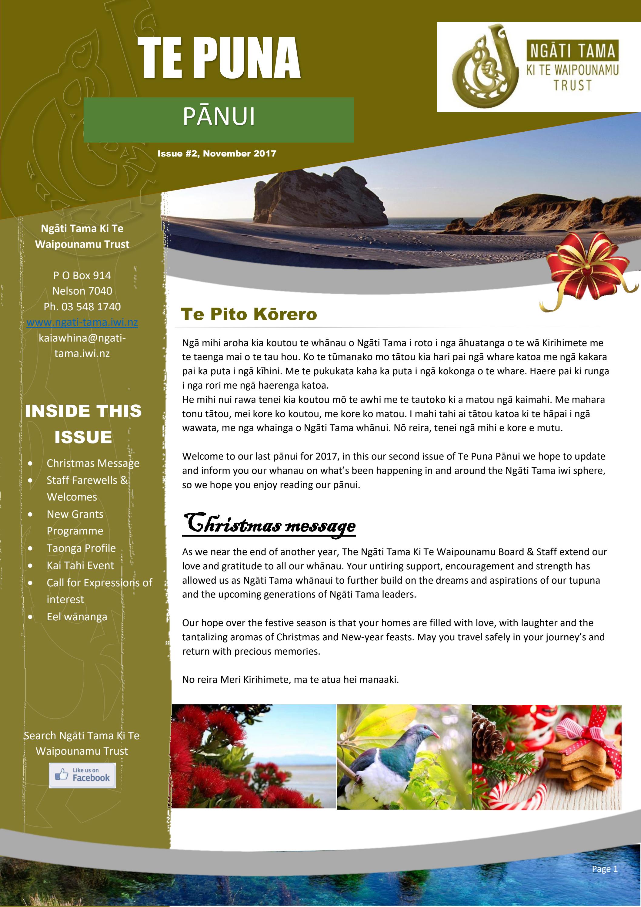 Te Puna Pānui of Ngāti Tama ki Te Tauihu, Issue 2, December 2017 by ...