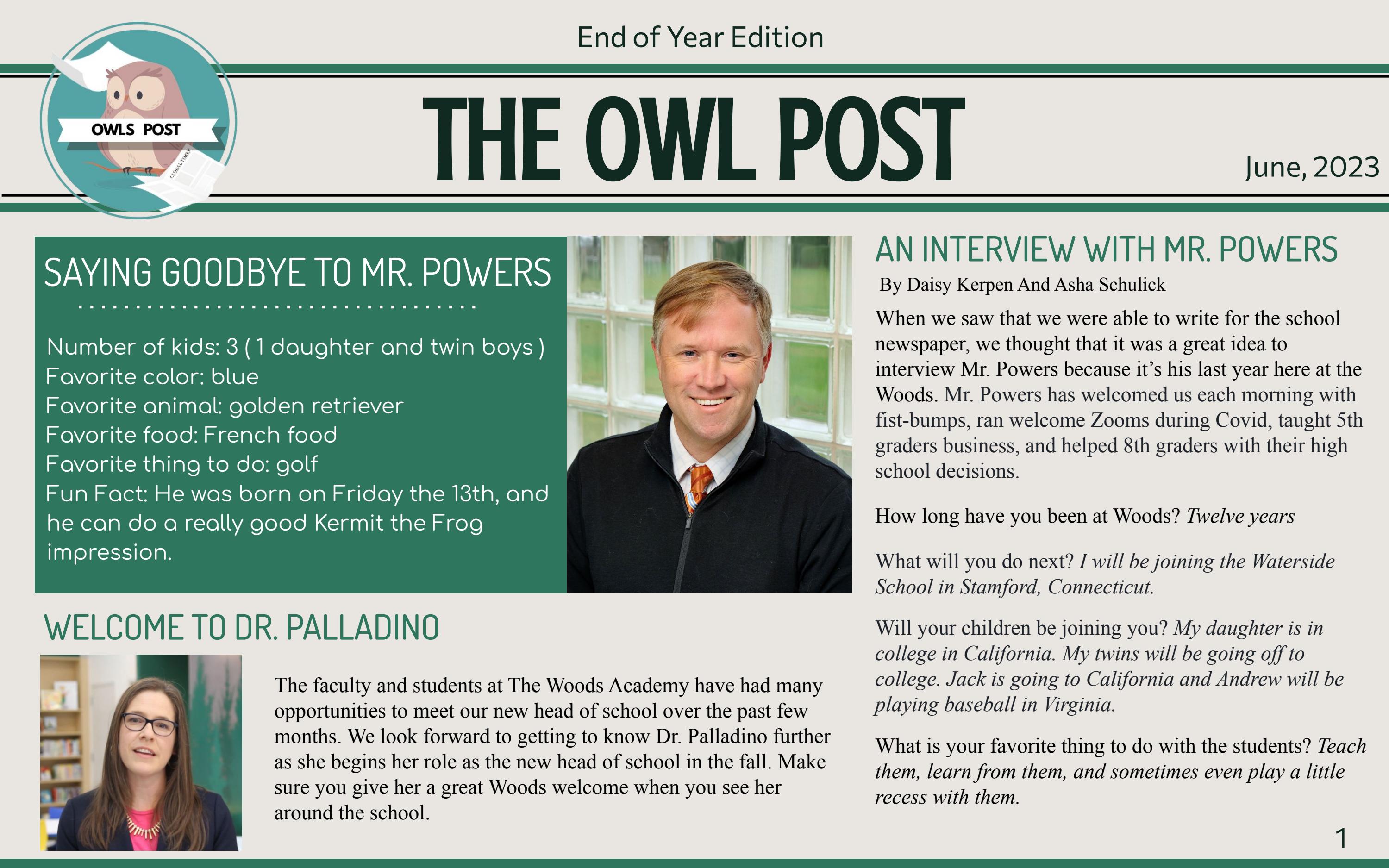 The Owl Post - First Edition - June 2023 by The Woods Academy - Issuu
