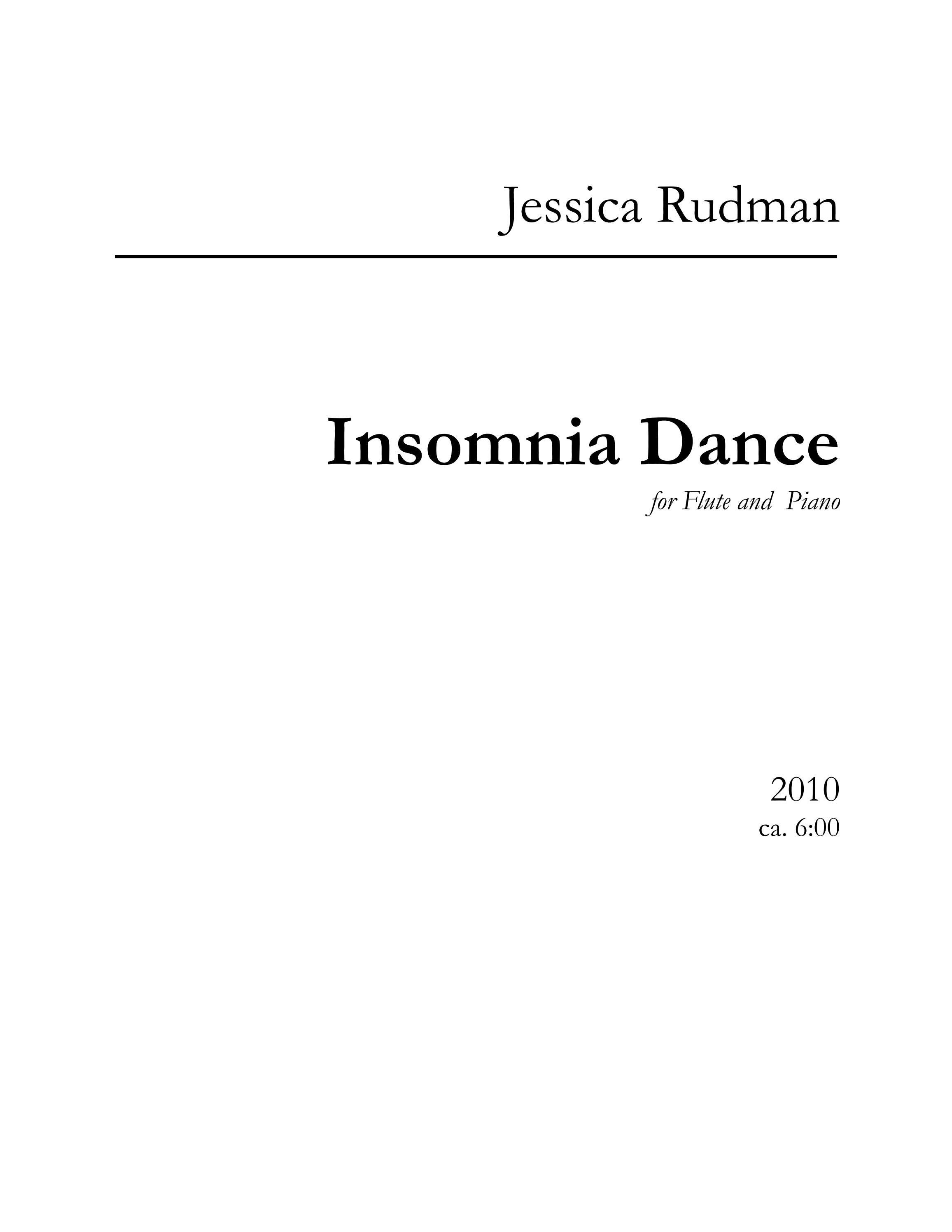 Insomnia Dance by Jessica Rudman - Issuu