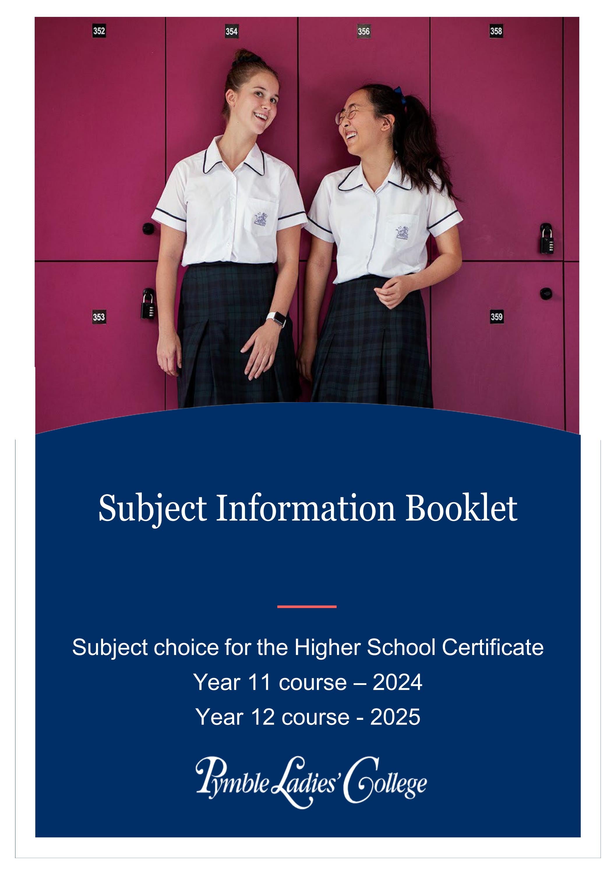 Subject Information Booklet - Year 11 2024 by Pymble Ladies' College ...