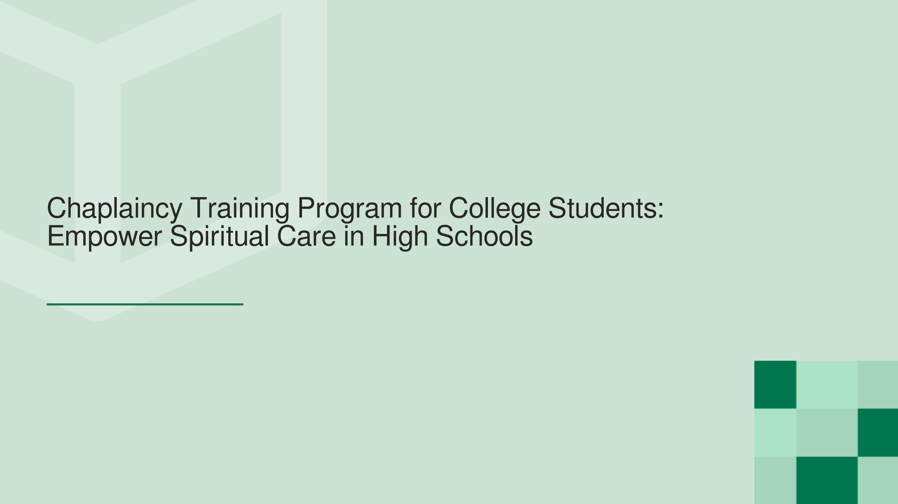 Chaplaincy Training Program for College Students: Empower Spiritual ...