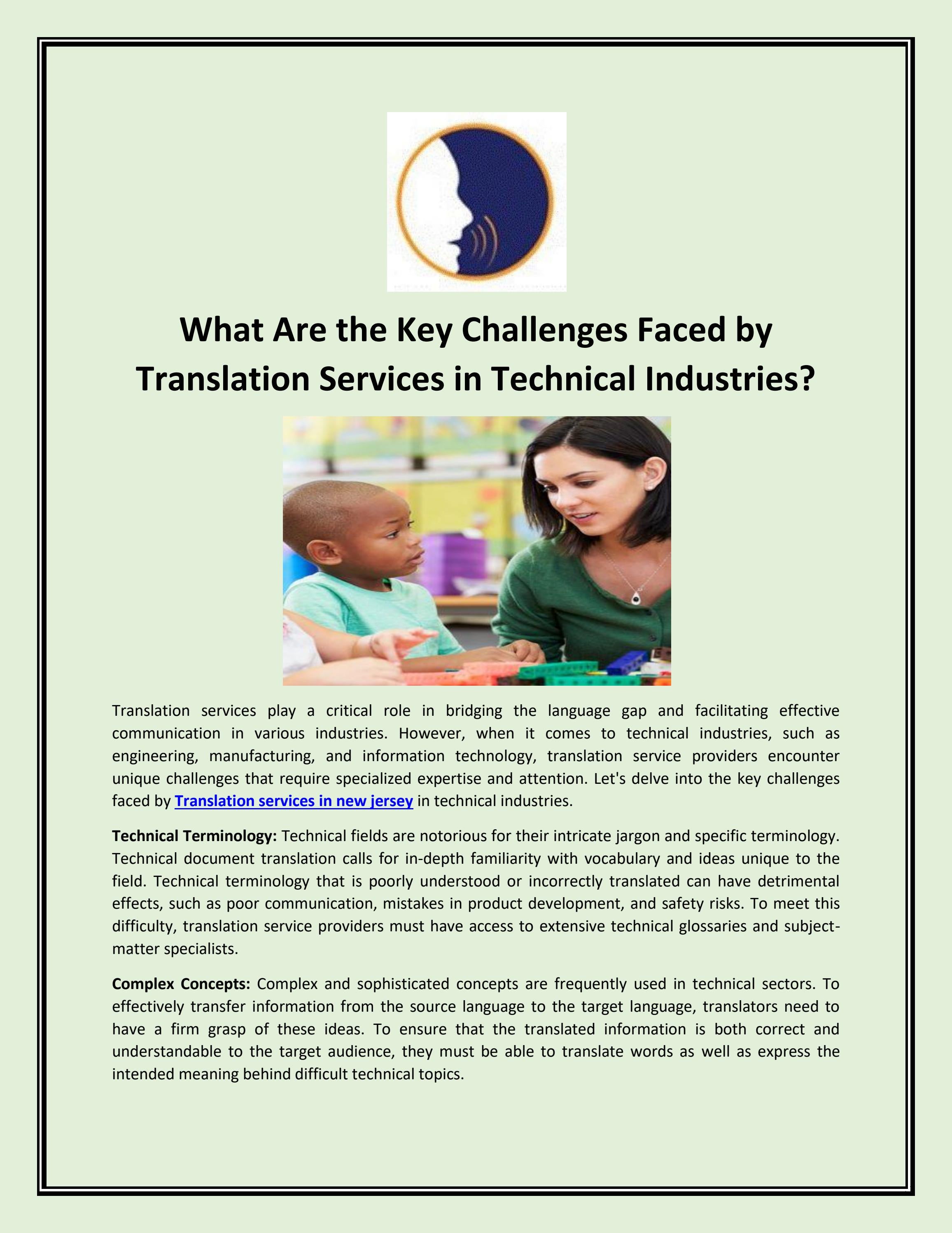 What Are the Key Challenges Faced by Translation Services in Technical ...