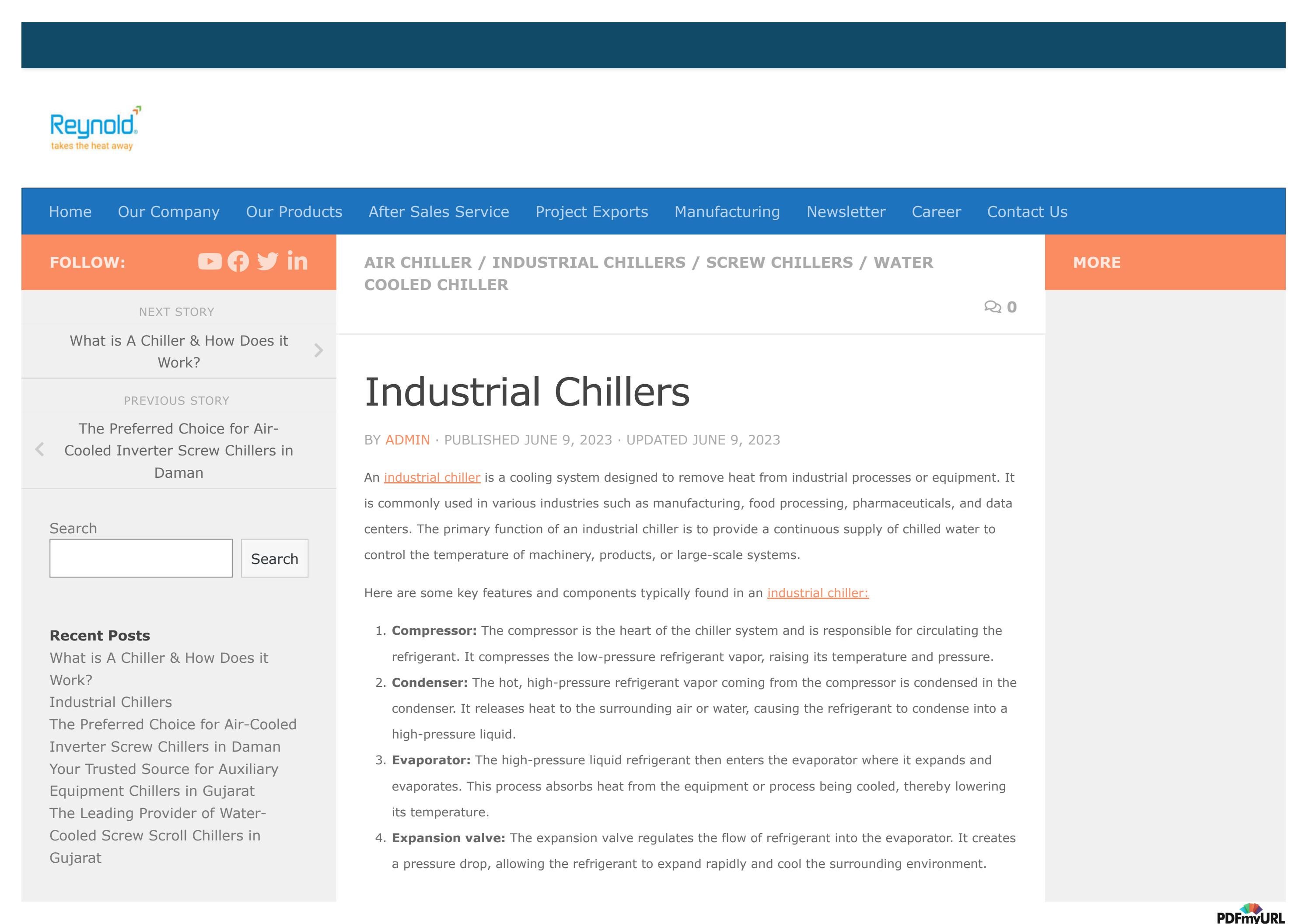Industrial Chillers | Industrial Chiller by Reynold India Pvt. Ltd. - Issuu