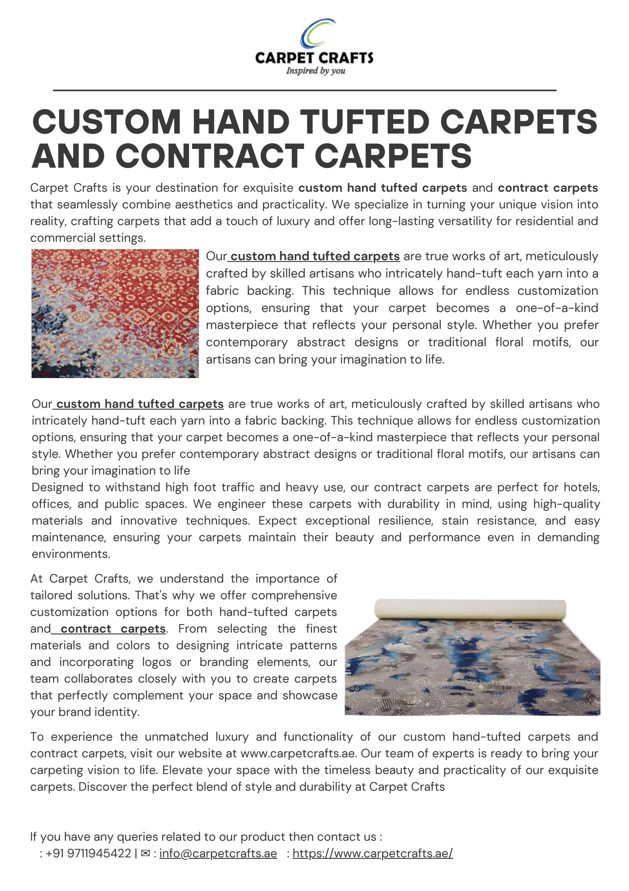 Custom Hand Tufted Carpets And Contract Carpets:- Carpetcrafts by ...
