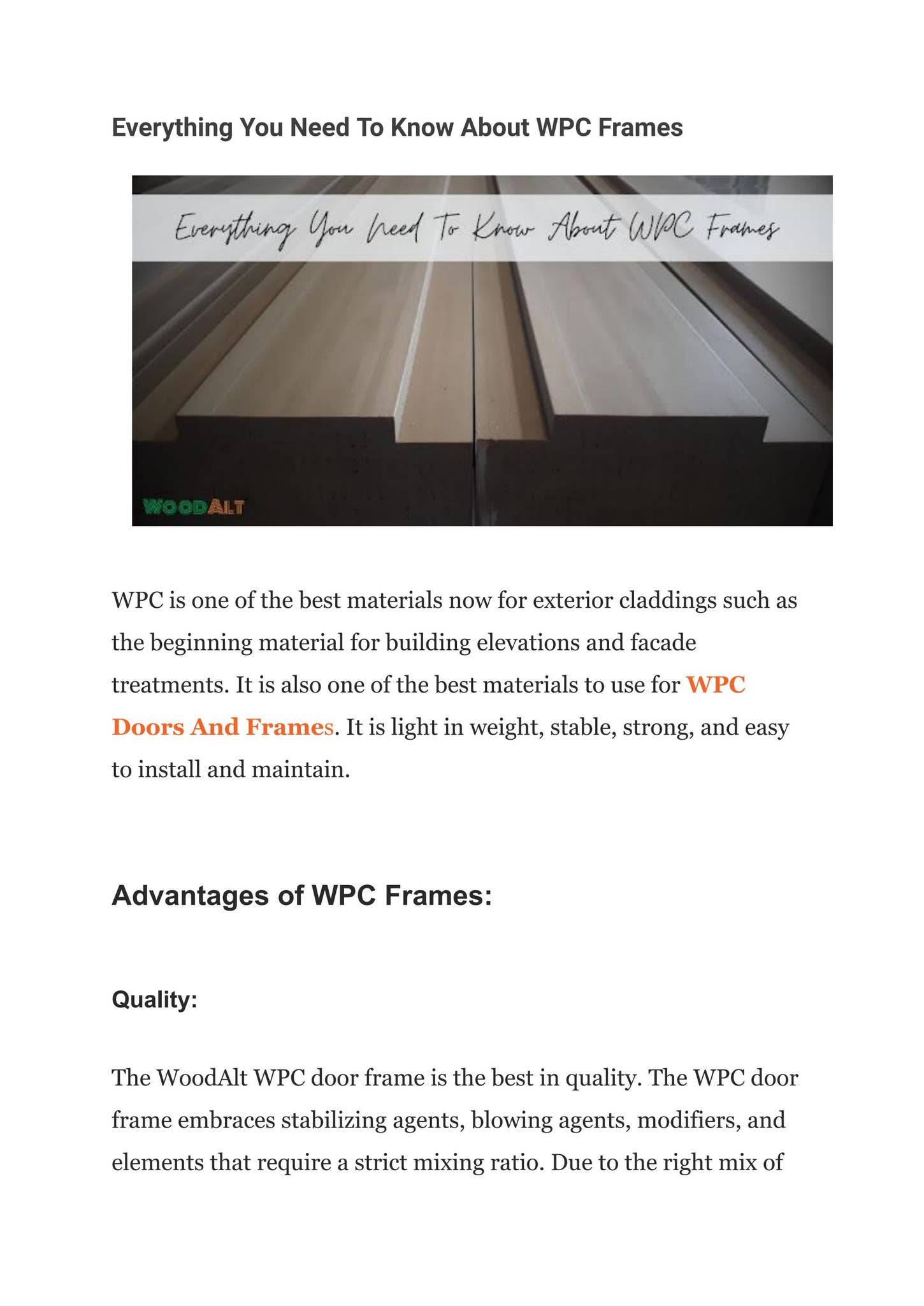 Everything You Need To Know About WPC Frames by woodalt - Issuu
