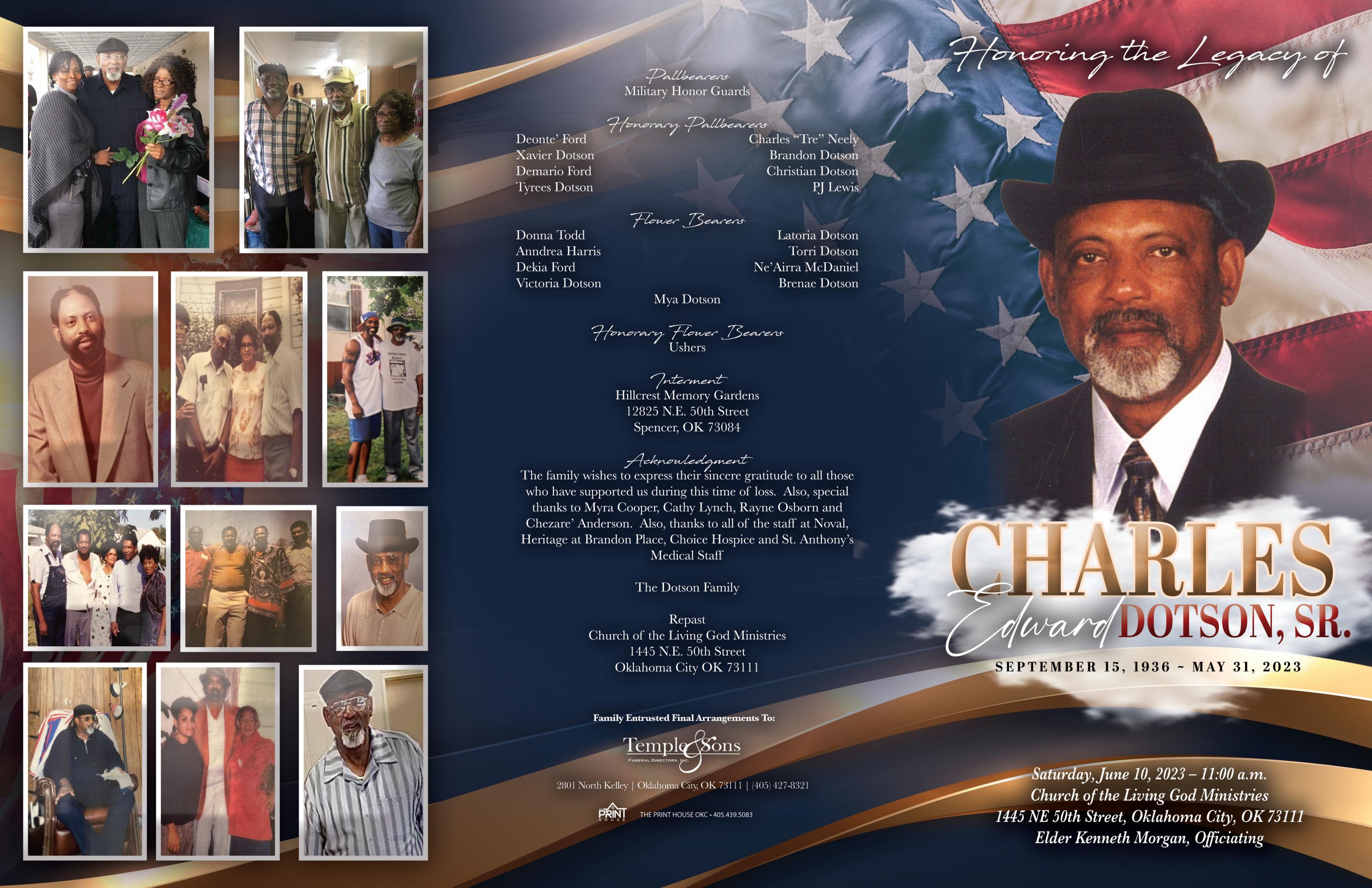 Charles Dotson Program by The Print House - Issuu