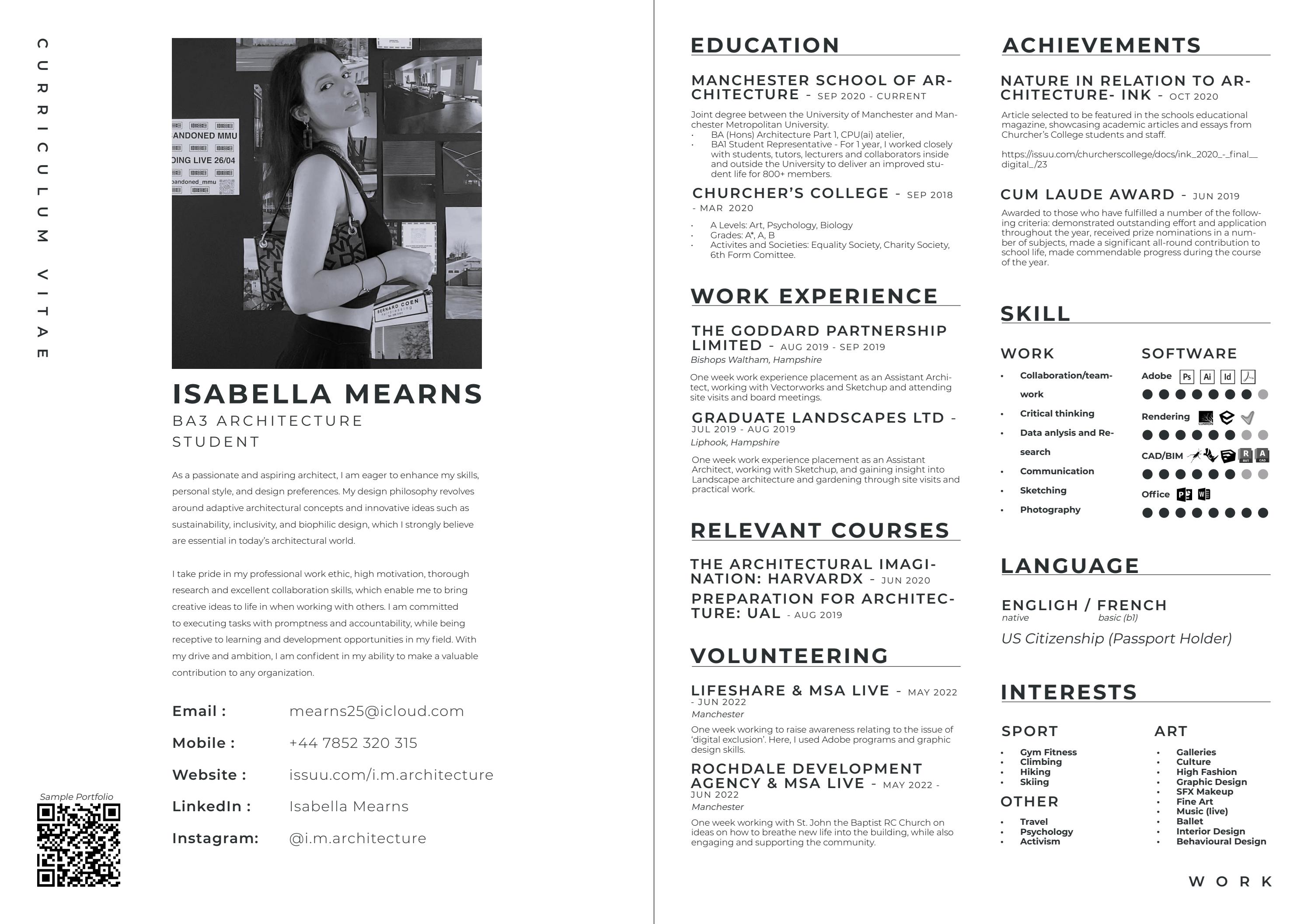 Isabella Mearns - CV for Part 1 Architecture Assistant by ...