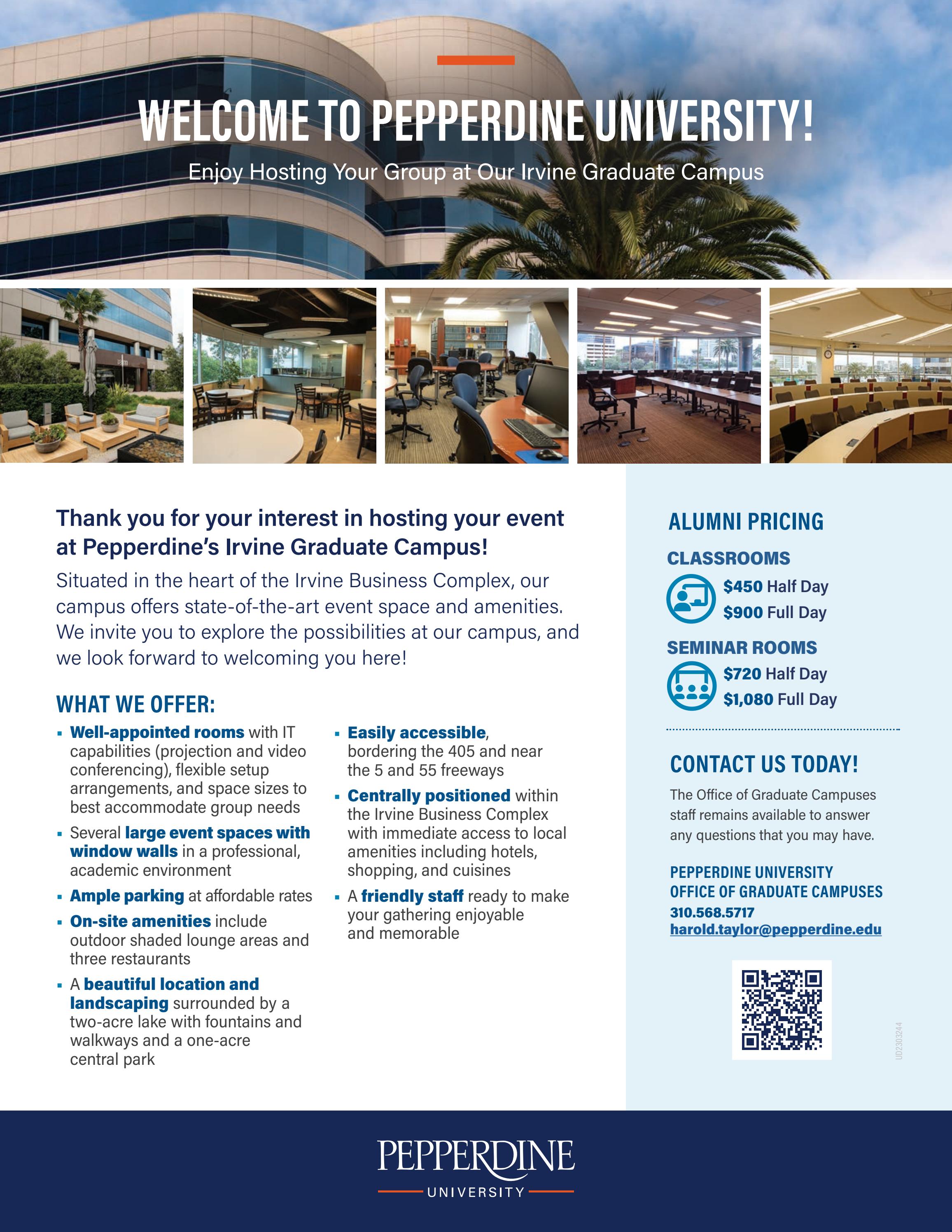 IRVINE Campus Partner Rental Brochure (ALUMNI Iteration) by Pepperdine ...