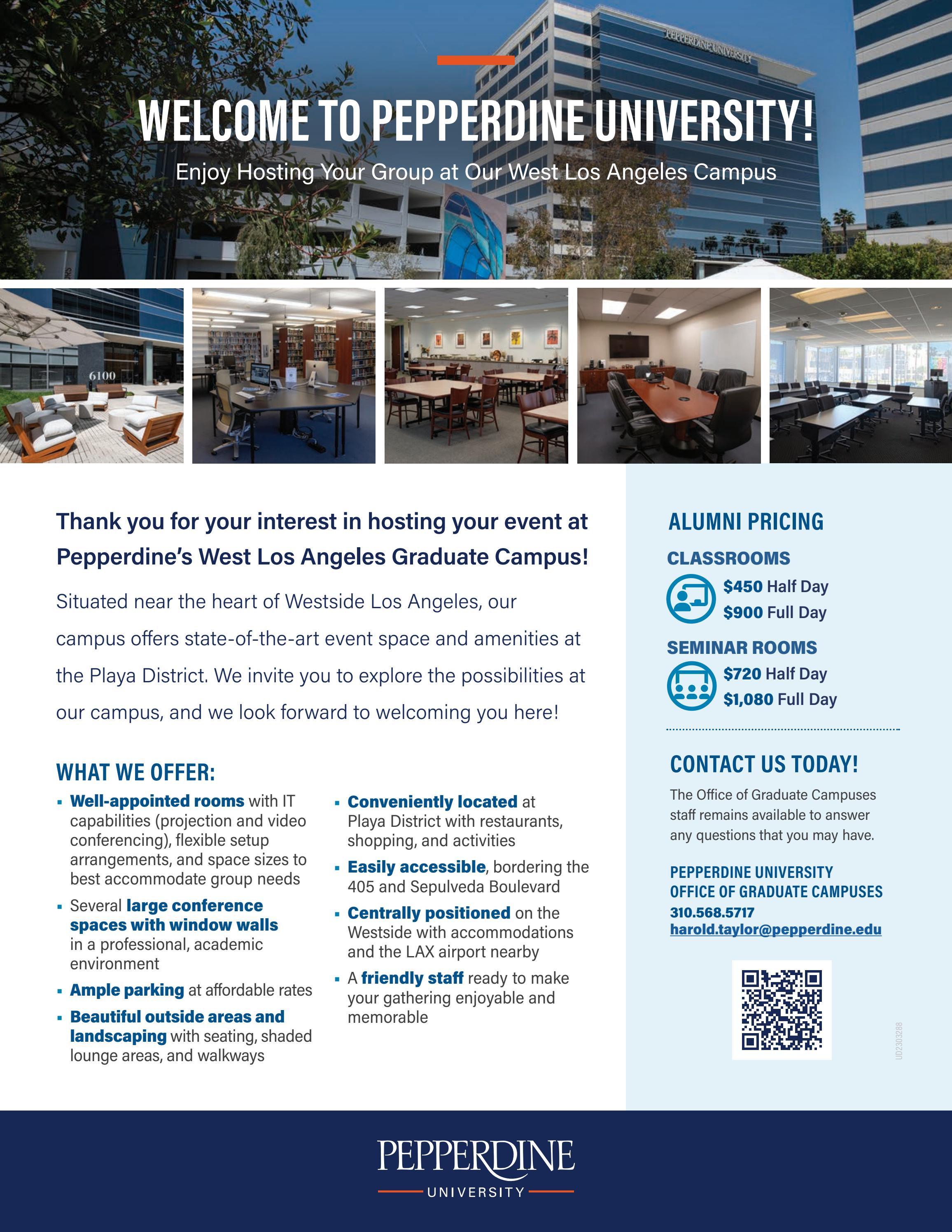 WEST LA Campus Partner Rental Brochure (ALUMNI Iteration) by Pepperdine ...