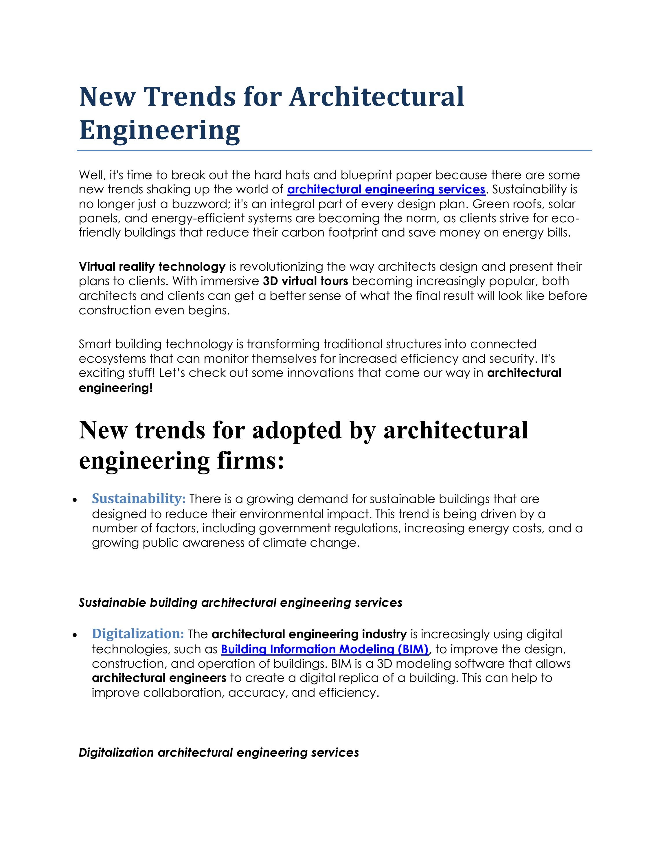 New Trends for Architectural Engineering by Tejjy Inc - Issuu