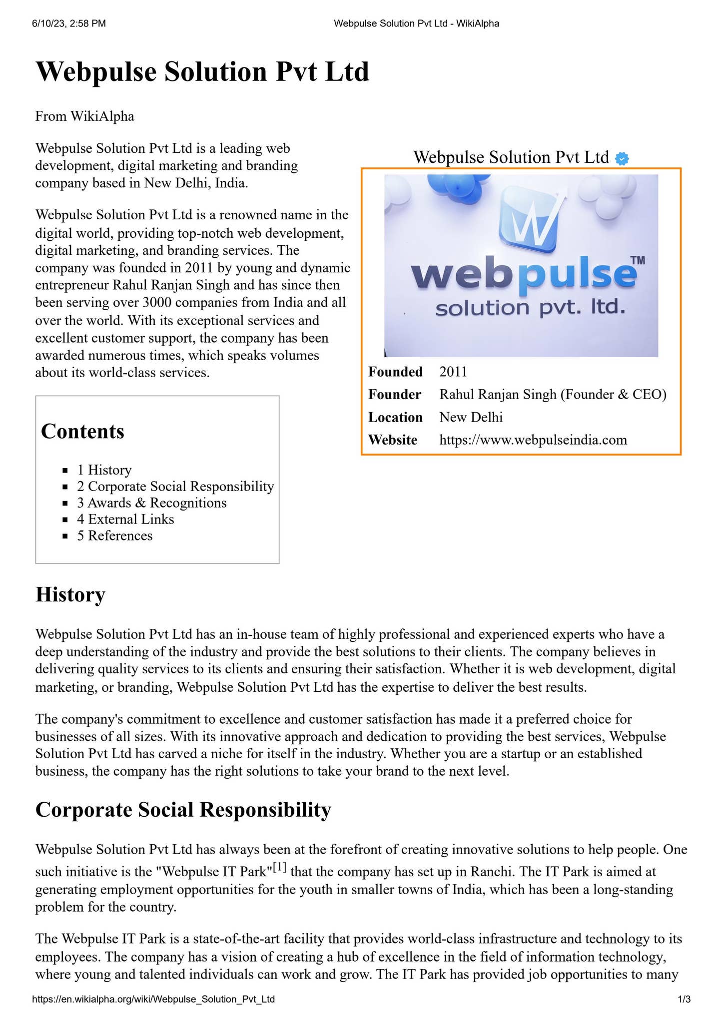 Webpulse Solution Pvt Ltd by Webpulse India - Issuu